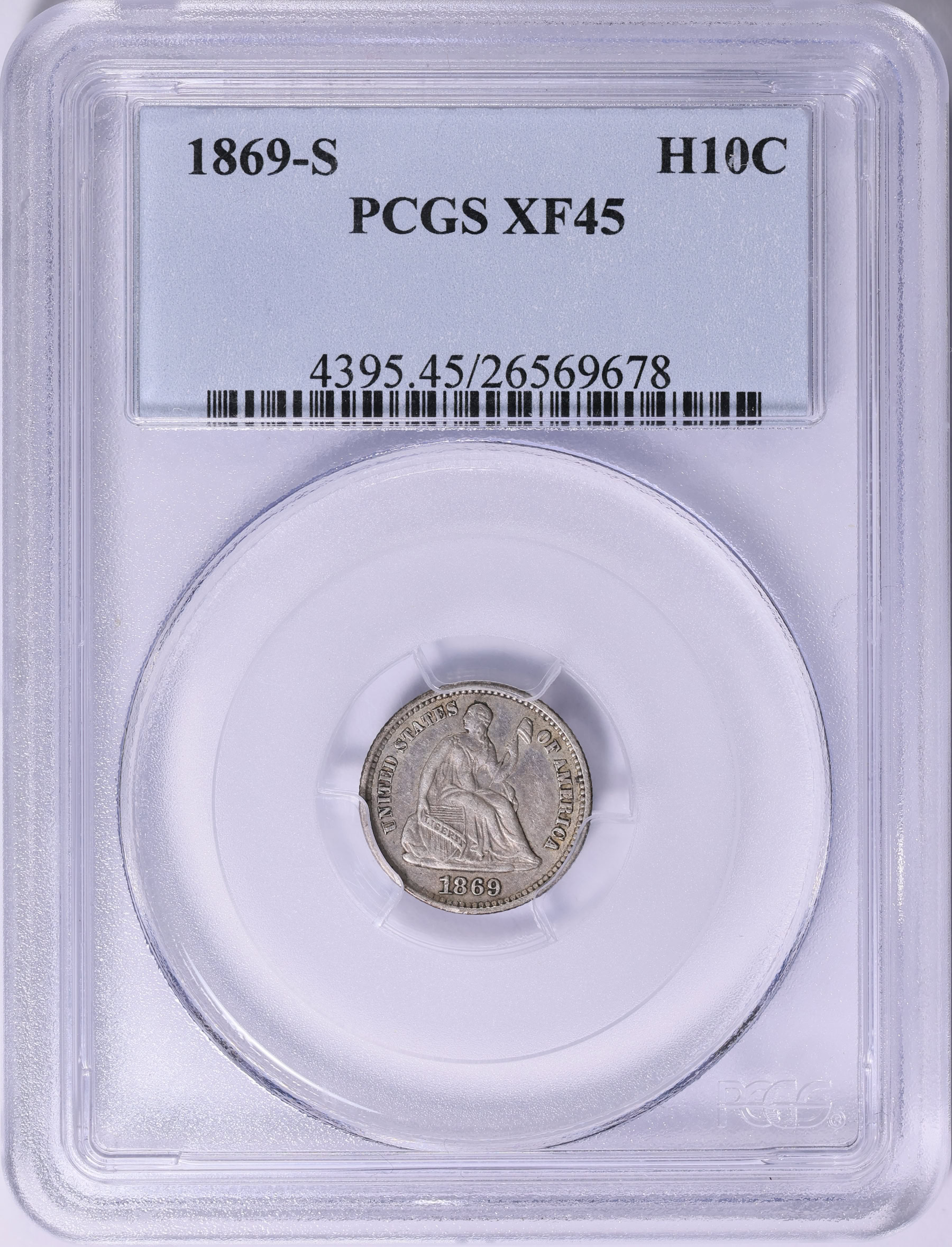 1869-S Seated Liberty Half Dime PCGS XF-45 (Item 1817210 ...