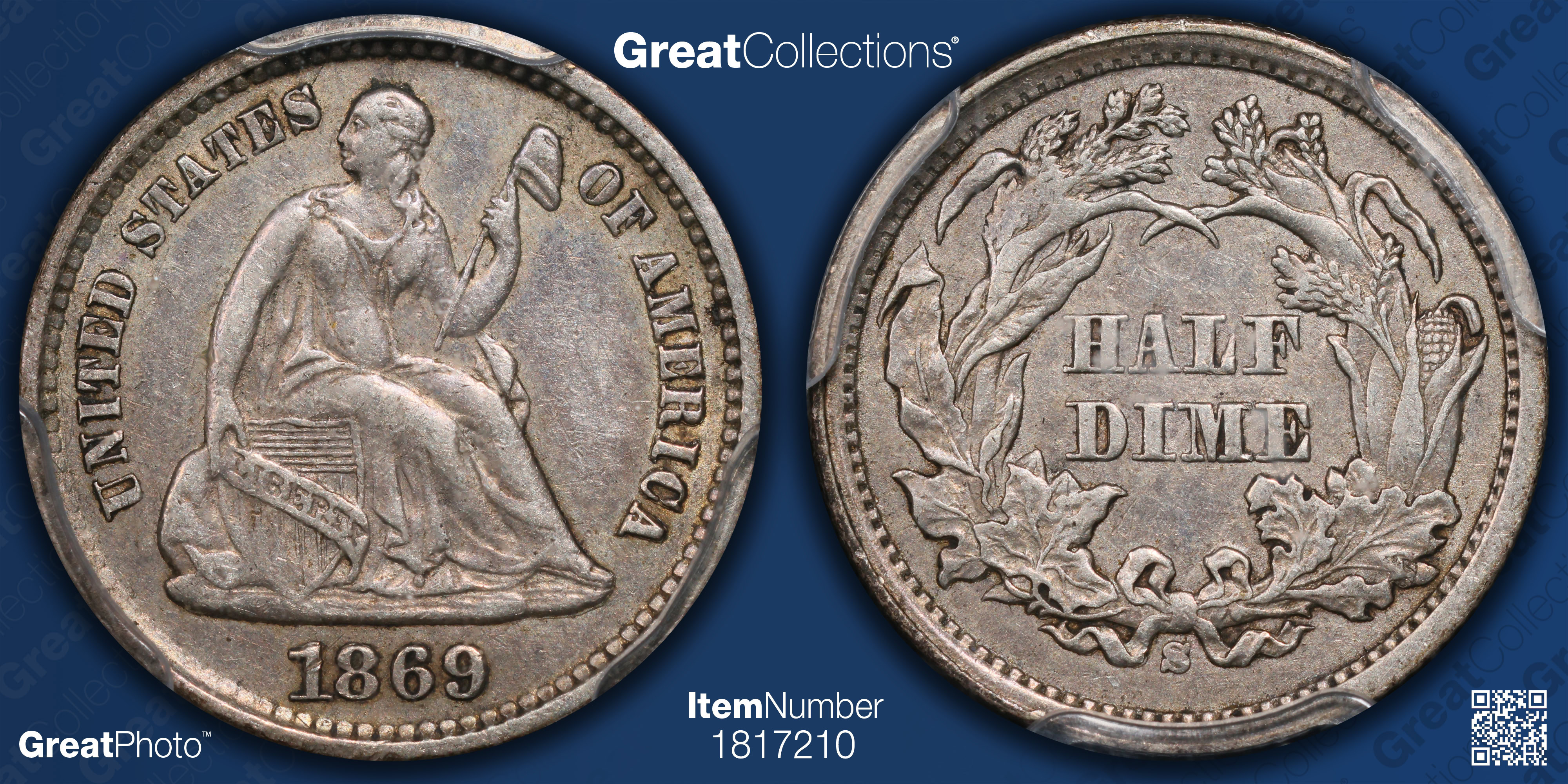 1869-S Seated Liberty Half Dime PCGS XF-45 (Item 1817210 ...