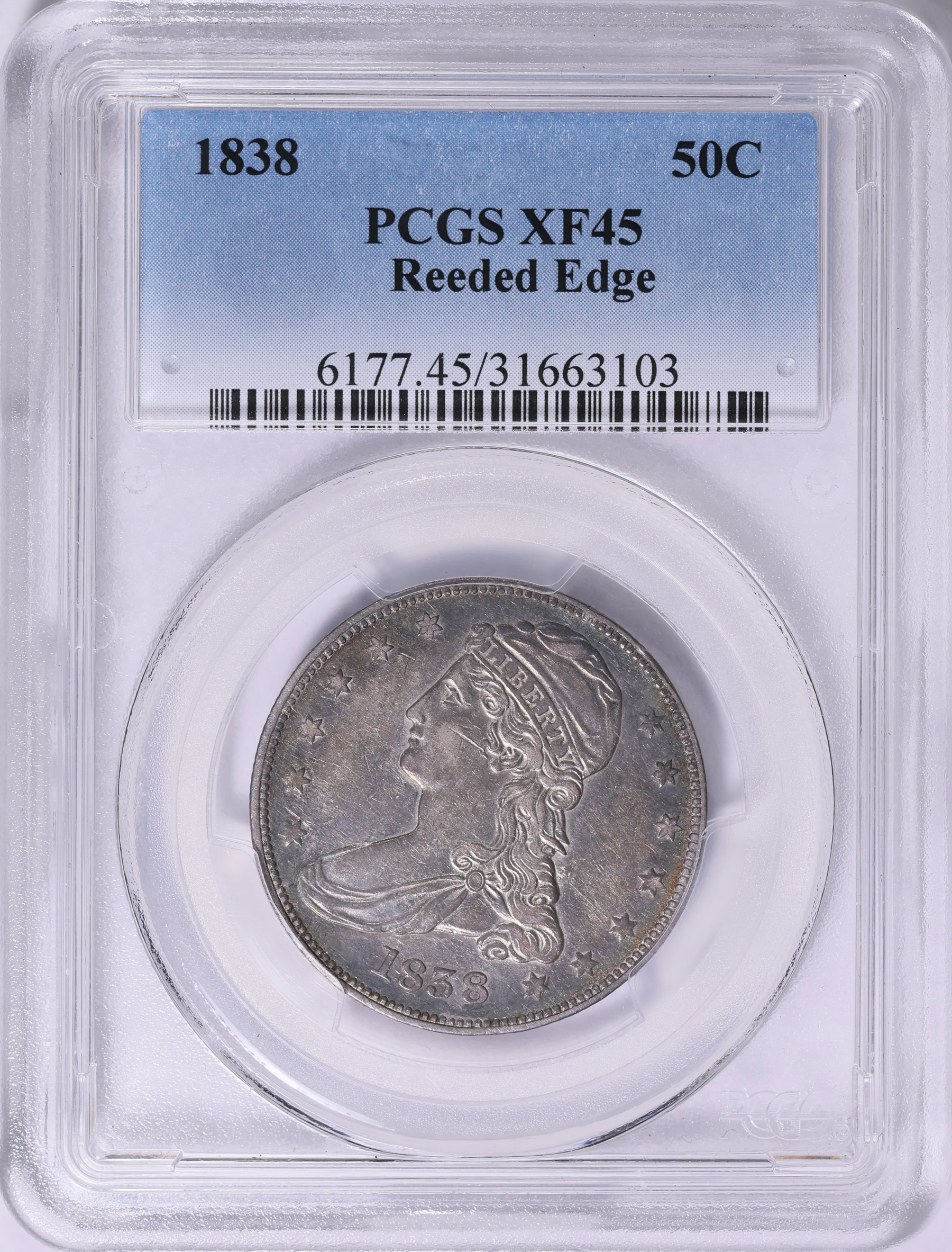 1838 Capped Bust Half Dollar Reeded Edge PCGS XF-45 (Toned) (Item ...
