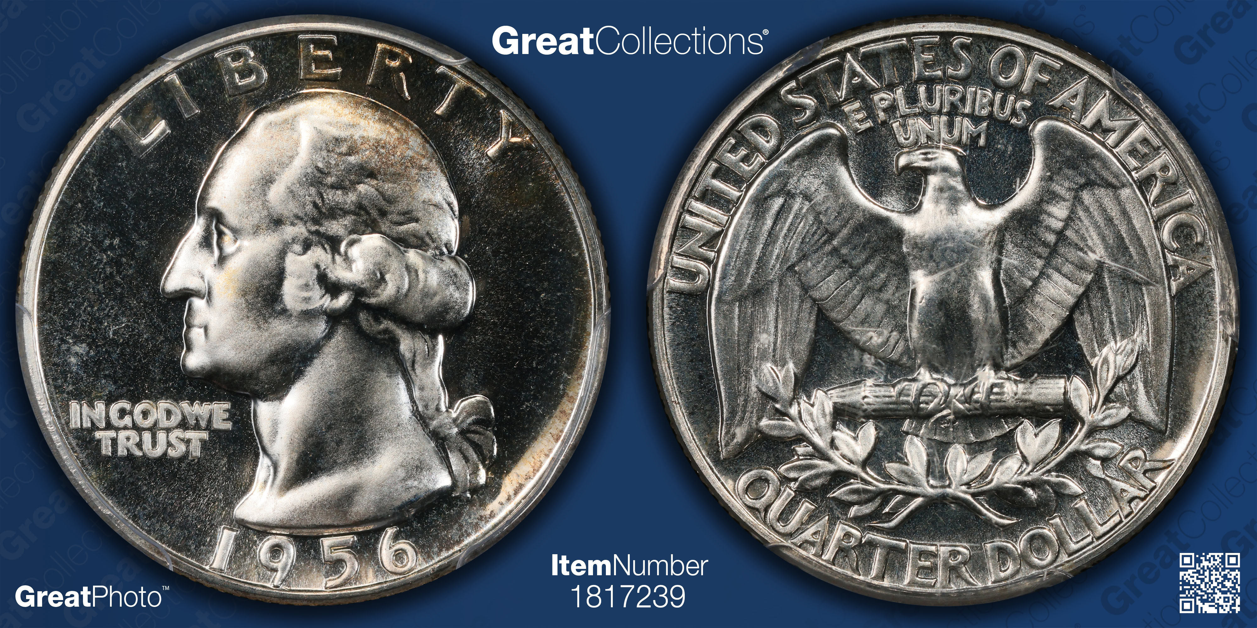 1956 Washington Quarter Reverse Die Gouge FS-701 PCGS Proof-67 (Item ...