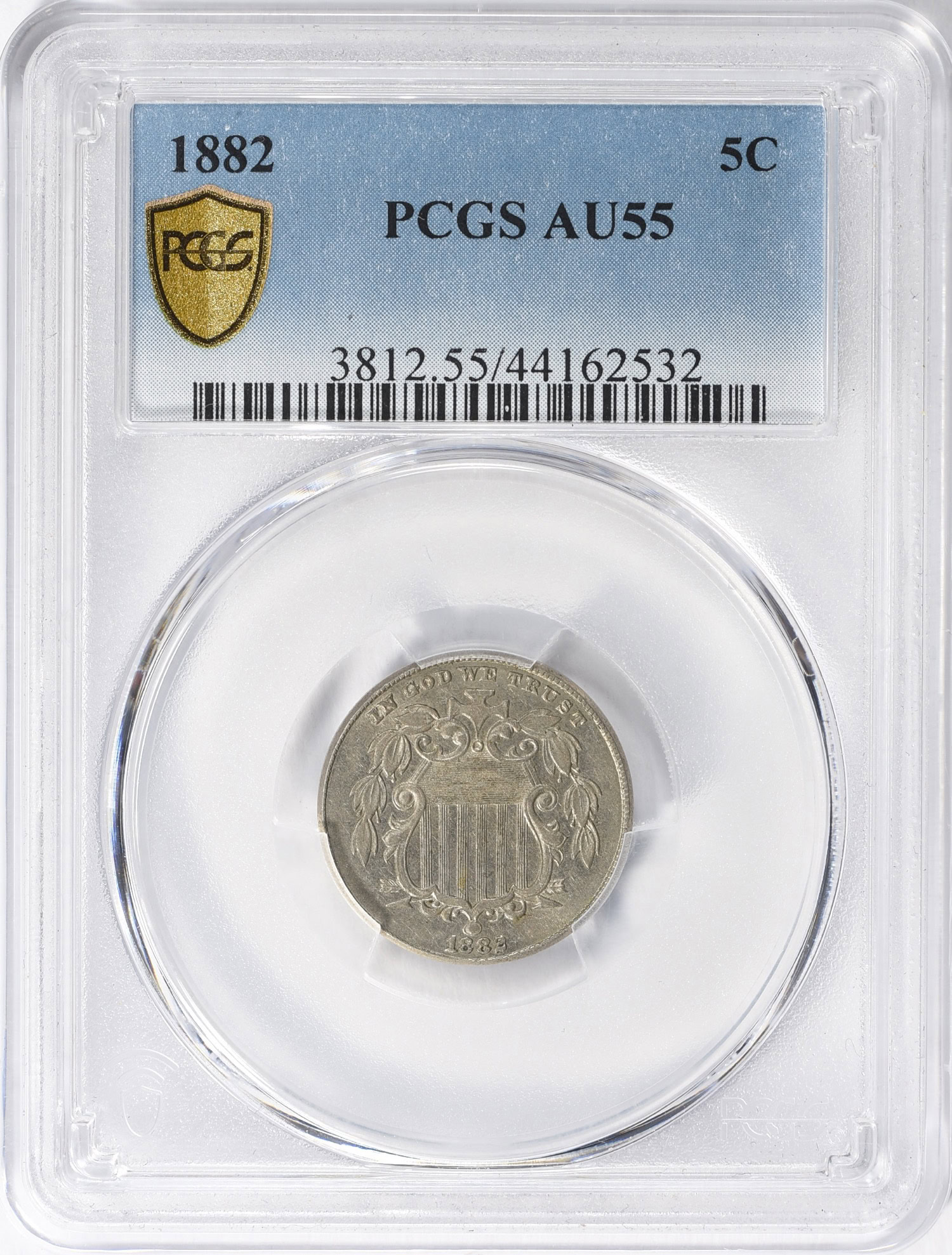 1882 Shield Nickel PCGS AU-55 (Item 1817264) | GreatCollections Coin ...