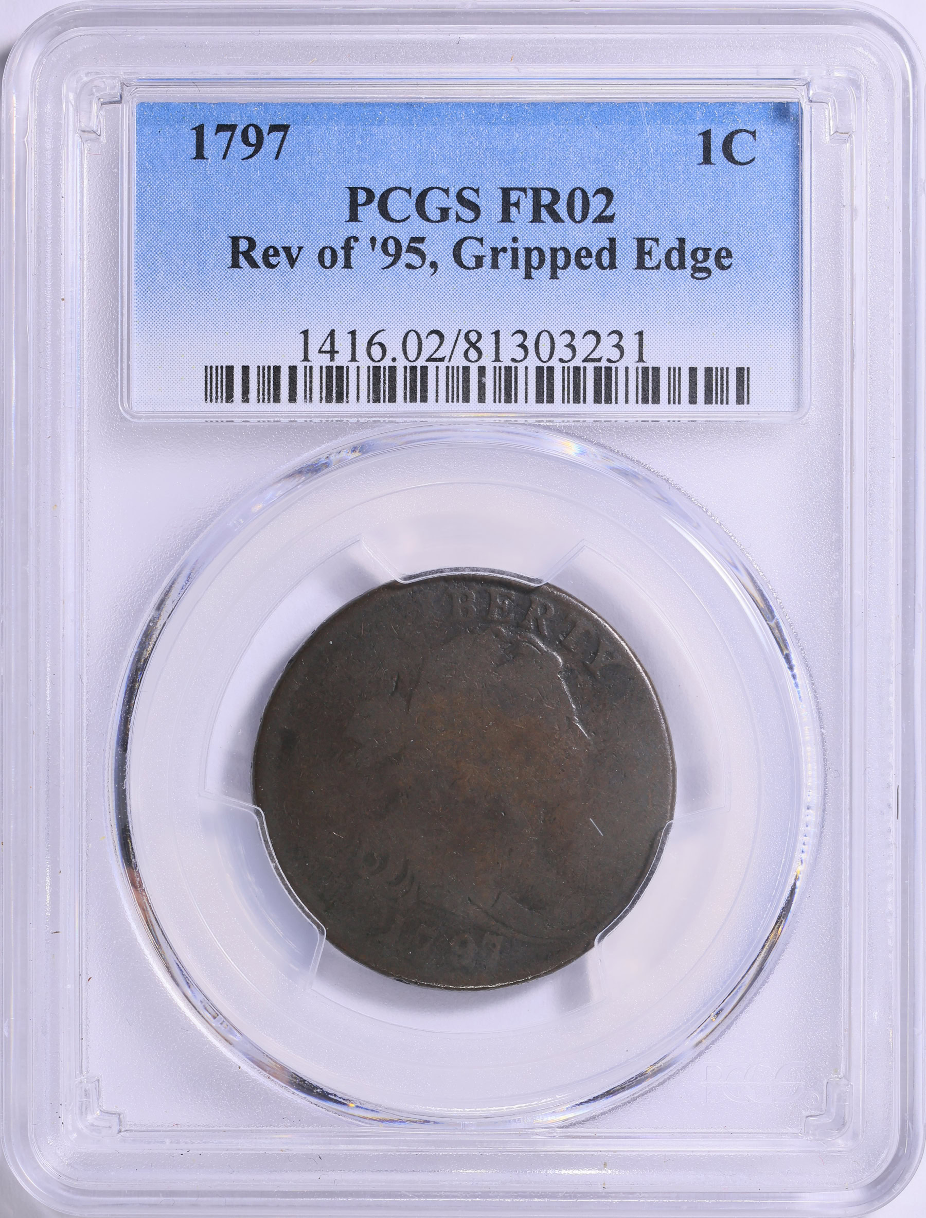 1797 Draped Bust Cent Gripped Edge, Reverse of 1796 PCGS FR-02 BN (Item ...