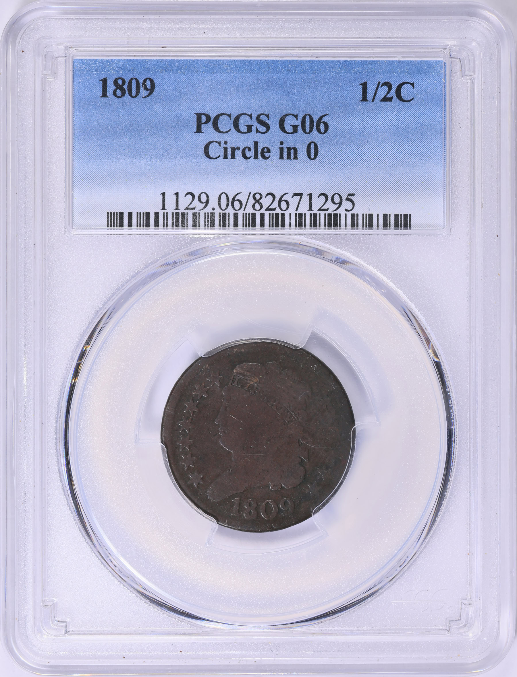 1809 Classic Half Cent Circle in 0 PCGS G-06 BN (Item 1817300) | GreatCollections Coin Auctions