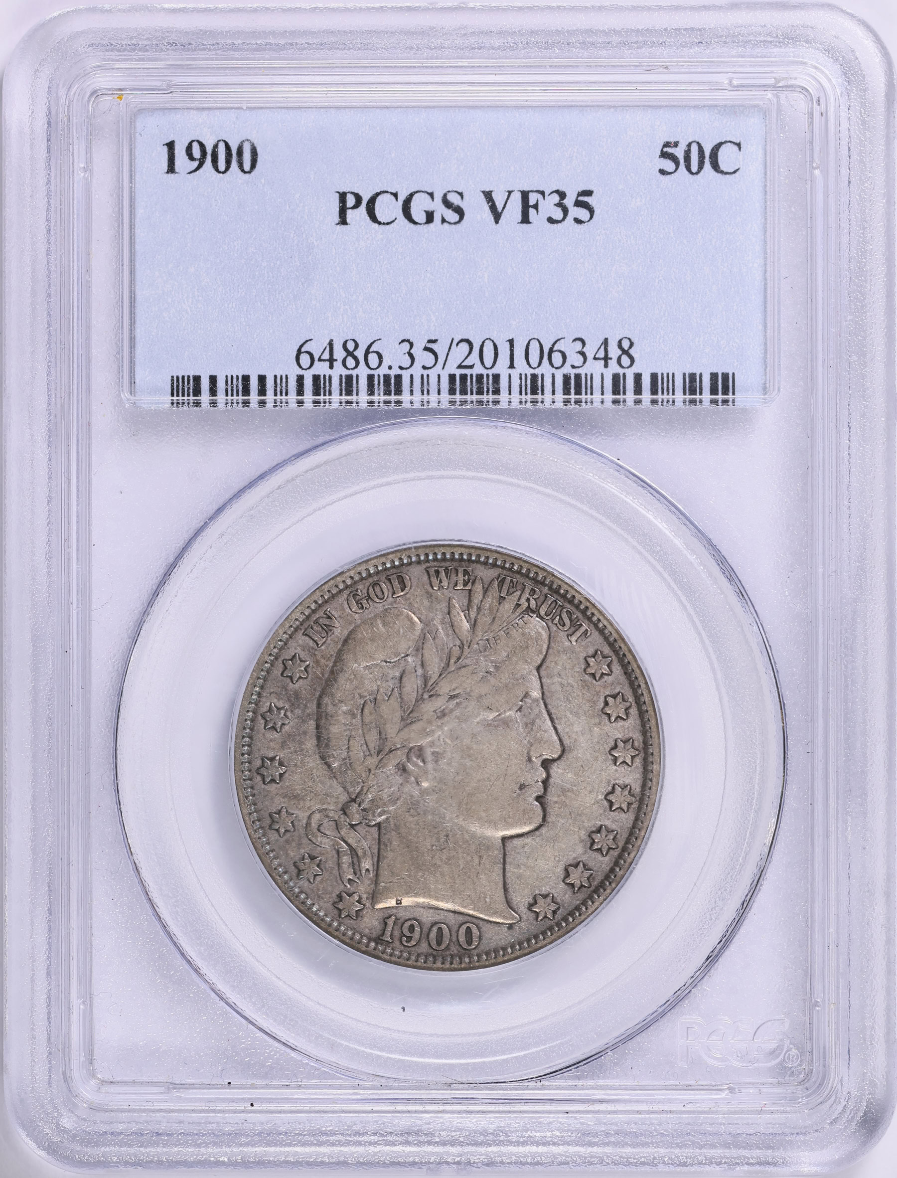 1900 Barber Half Dollar PCGS VF-35 (Item 1817321) | GreatCollections Coin Auctions