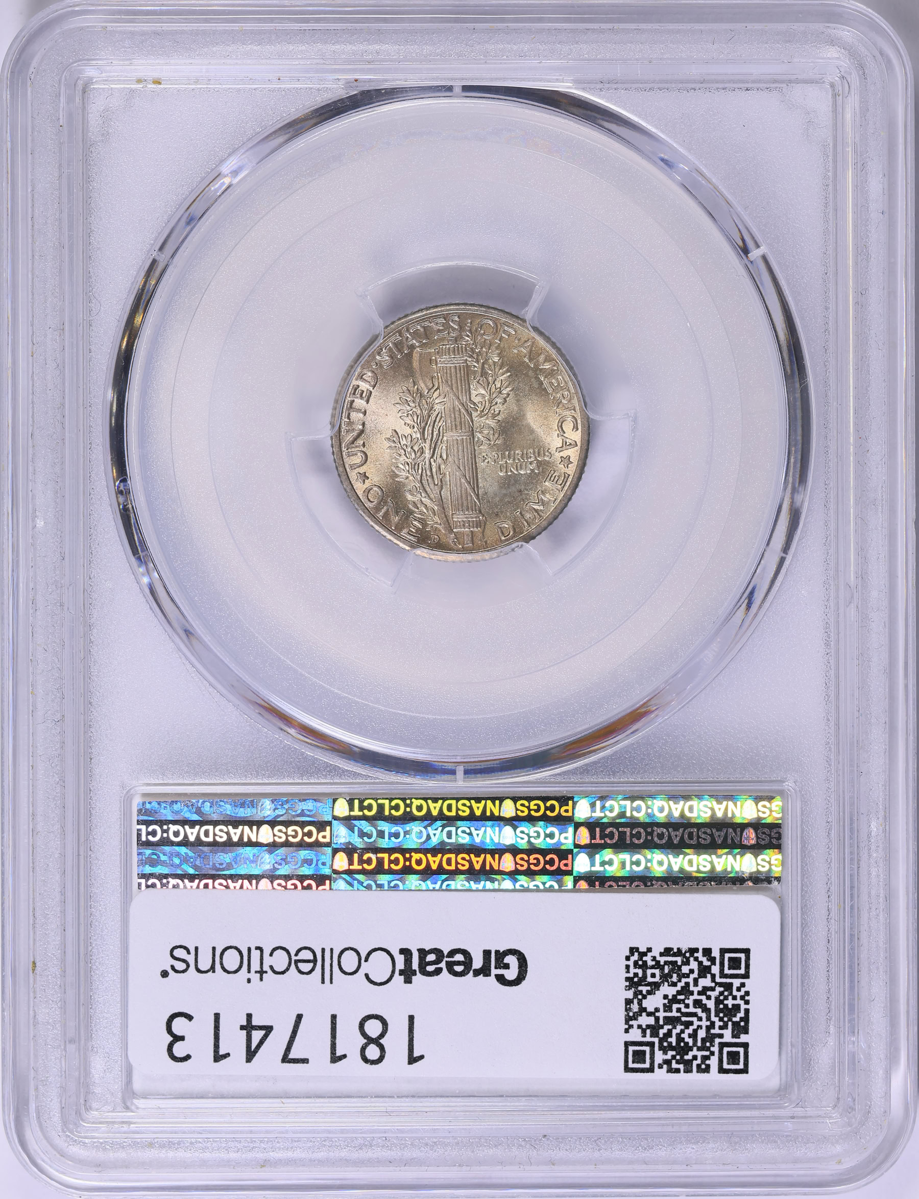 1942/1-D Mercury Dime PCGS MS-64+ FB (CAC Green) (Item 1817413) | GreatCollections Coin Auctions