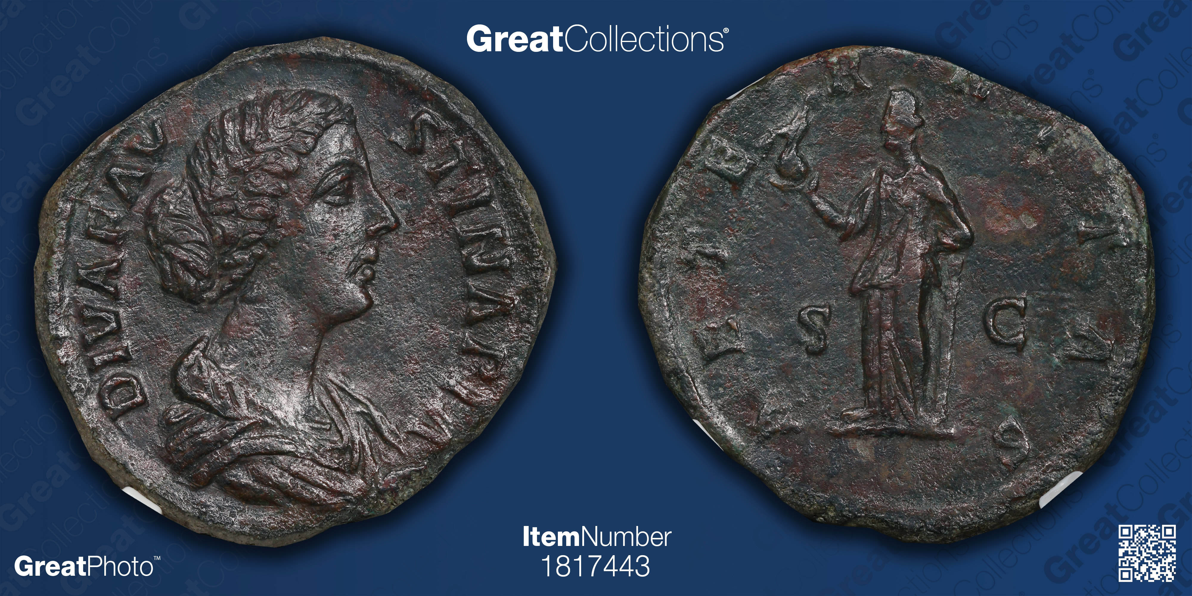 Ancient Roman Empire, Diva Faustina Junior (Died A.D. 176) AE ...
