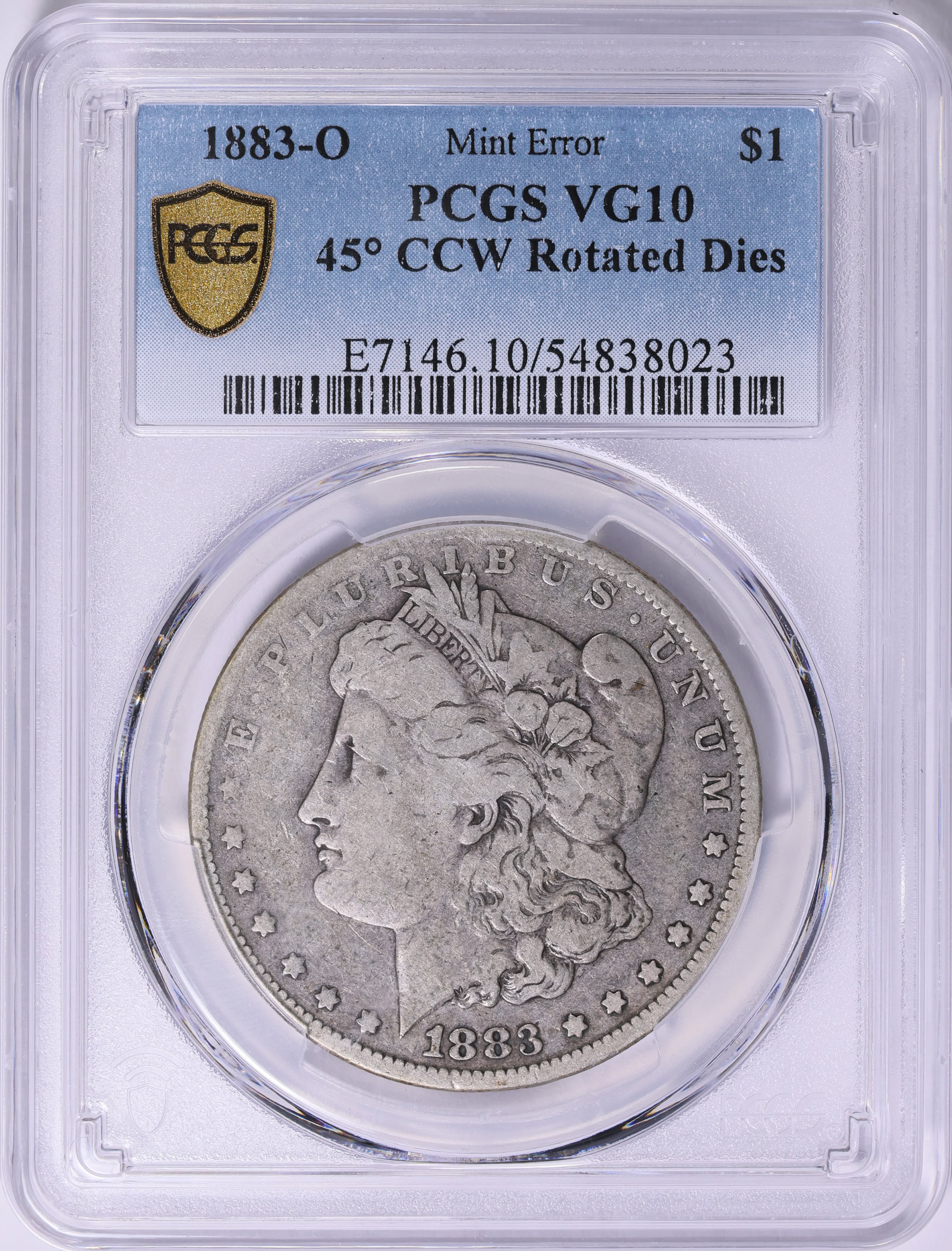 Mint Error 1883-O Morgan Silver Dollar 45 Degrees CCW Rotated Dies PCGS ...
