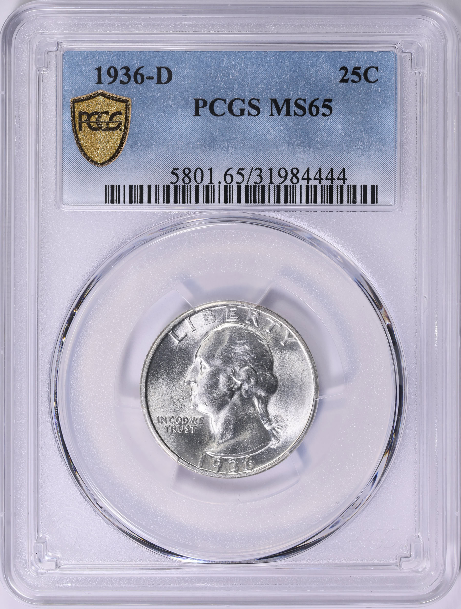 1936-D Washington Quarter PCGS MS-65 (Item 1817504) | GreatCollections ...