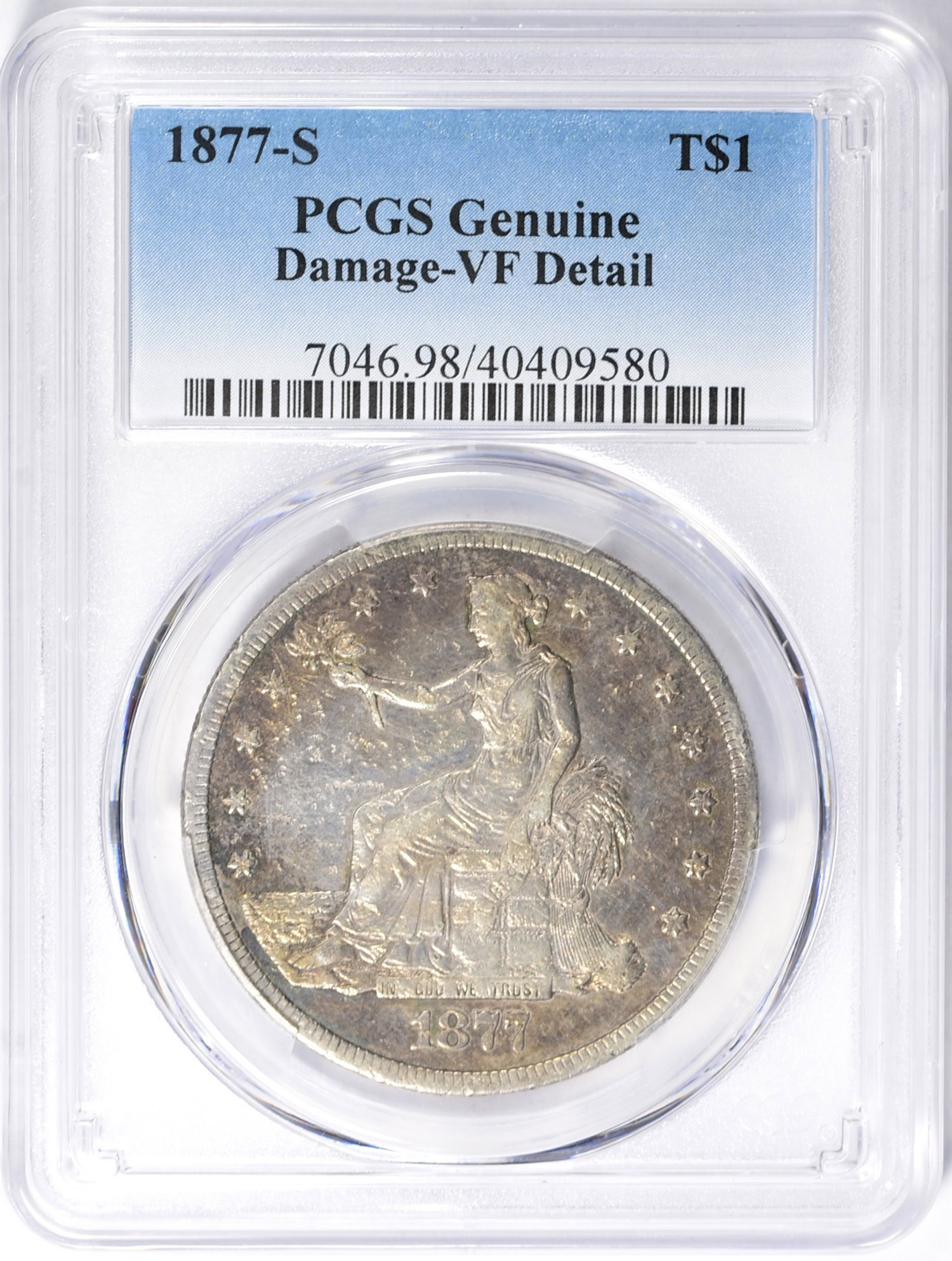 1877-S Trade Silver Dollar PCGS Genuine VF Details (Item 1817580) | GreatCollections Coin Auctions