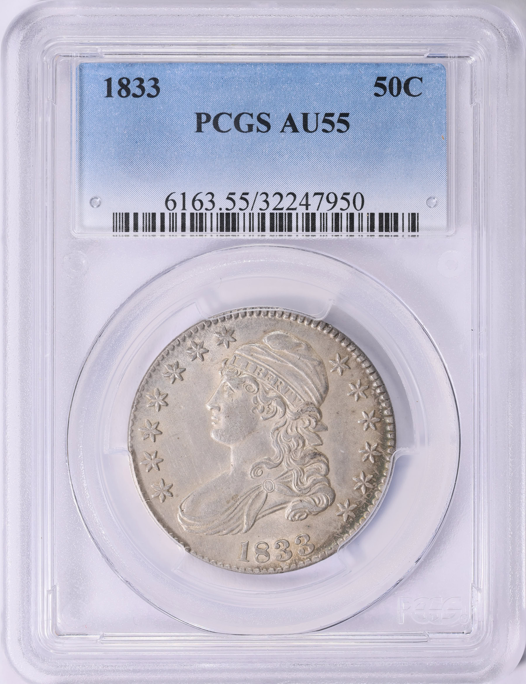 1833 Capped Bust Half Dollar PCGS AU-55 (Item 1817591 ...