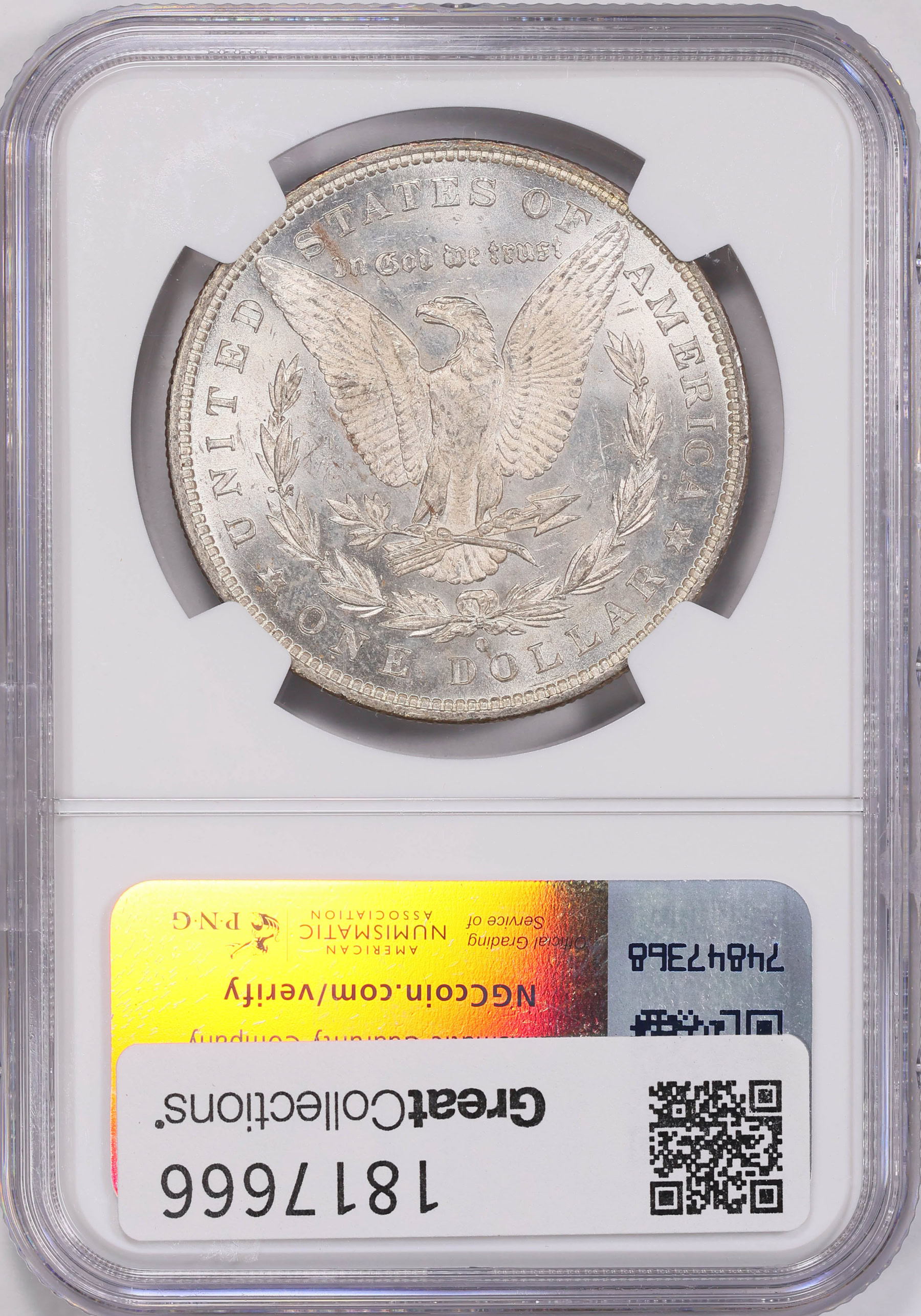 1880-O Morgan Silver Dollar NGC MS-63 (Toned) (Item 1817666) | GreatCollections Coin Auctions
