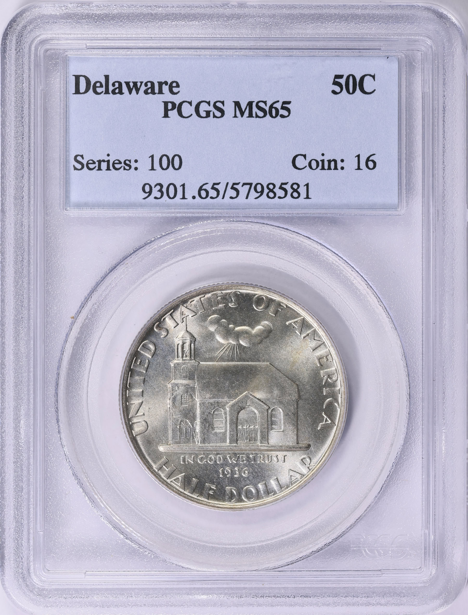1936 Delaware Tercentenary Half Dollar PCGS MS-65 (Item 1817675 ...