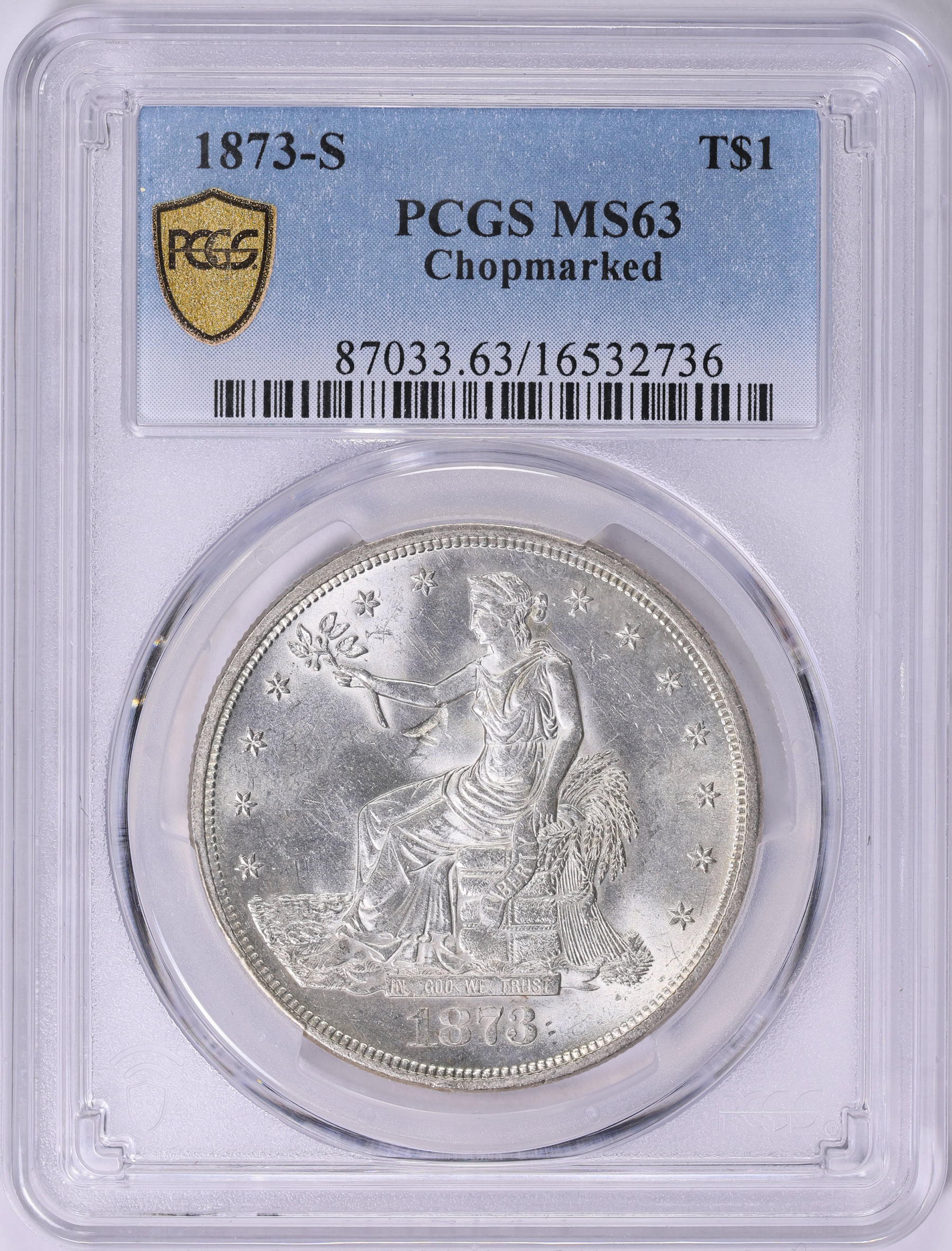 1873-S Trade Silver Dollar Chop Mark PCGS MS-63 (Item 1817689 ...