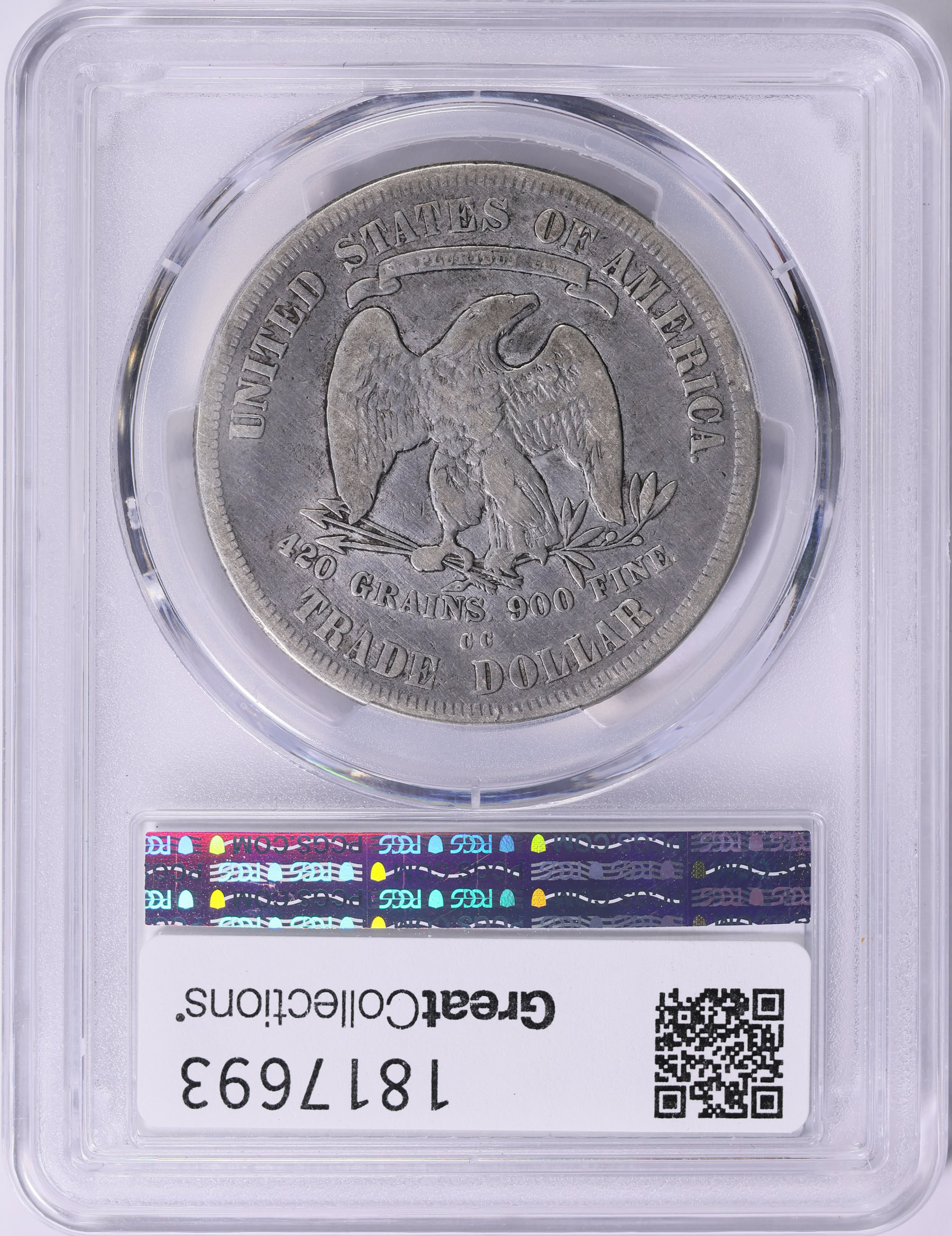 1878-CC Trade Silver Dollar PCGS Genuine Fine Details (Item 1817693) | GreatCollections Coin ...