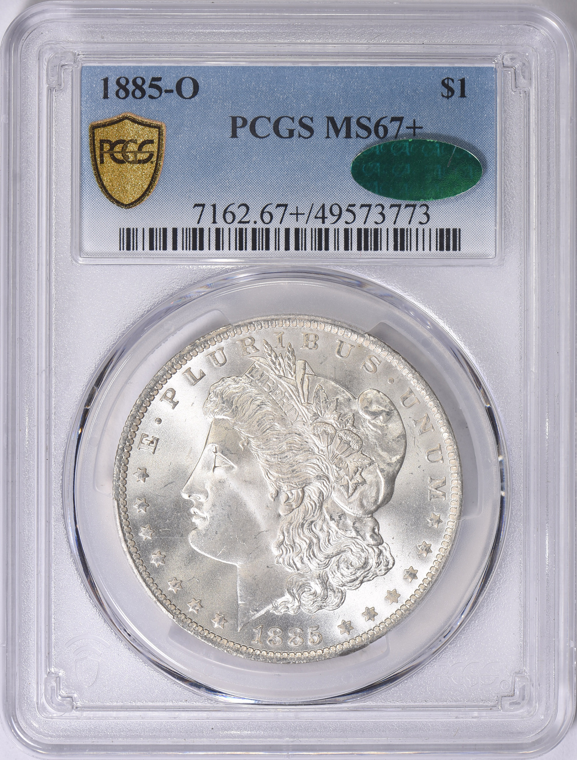 1885-O Morgan Silver Dollar PCGS MS-67+ (CAC Green) (Item 1817733) | GreatCollections Coin Auctions