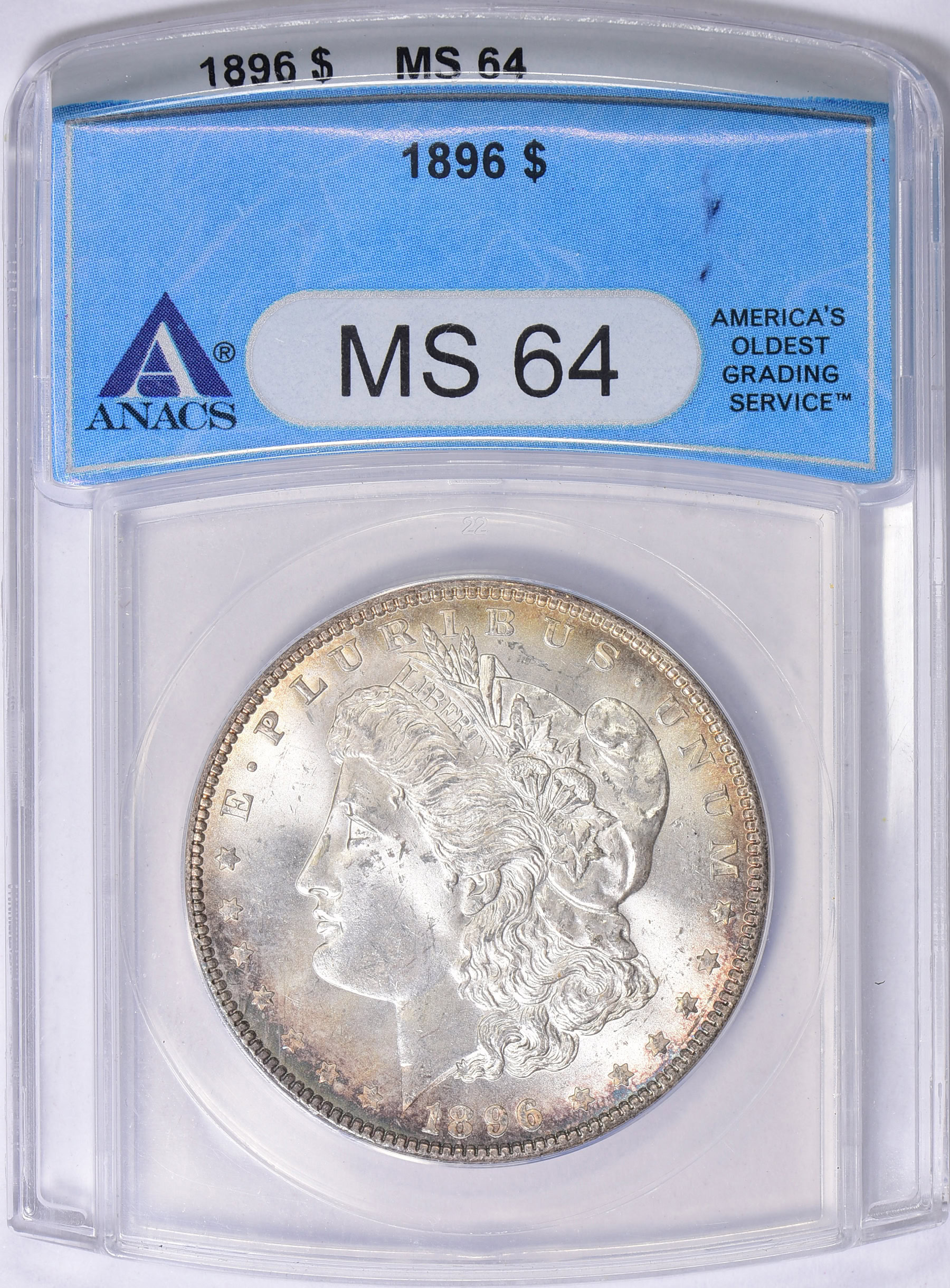 1896 Morgan Silver Dollar ANACS MS-64 (Toned) (Item 1817756) | GreatCollections Coin Auctions