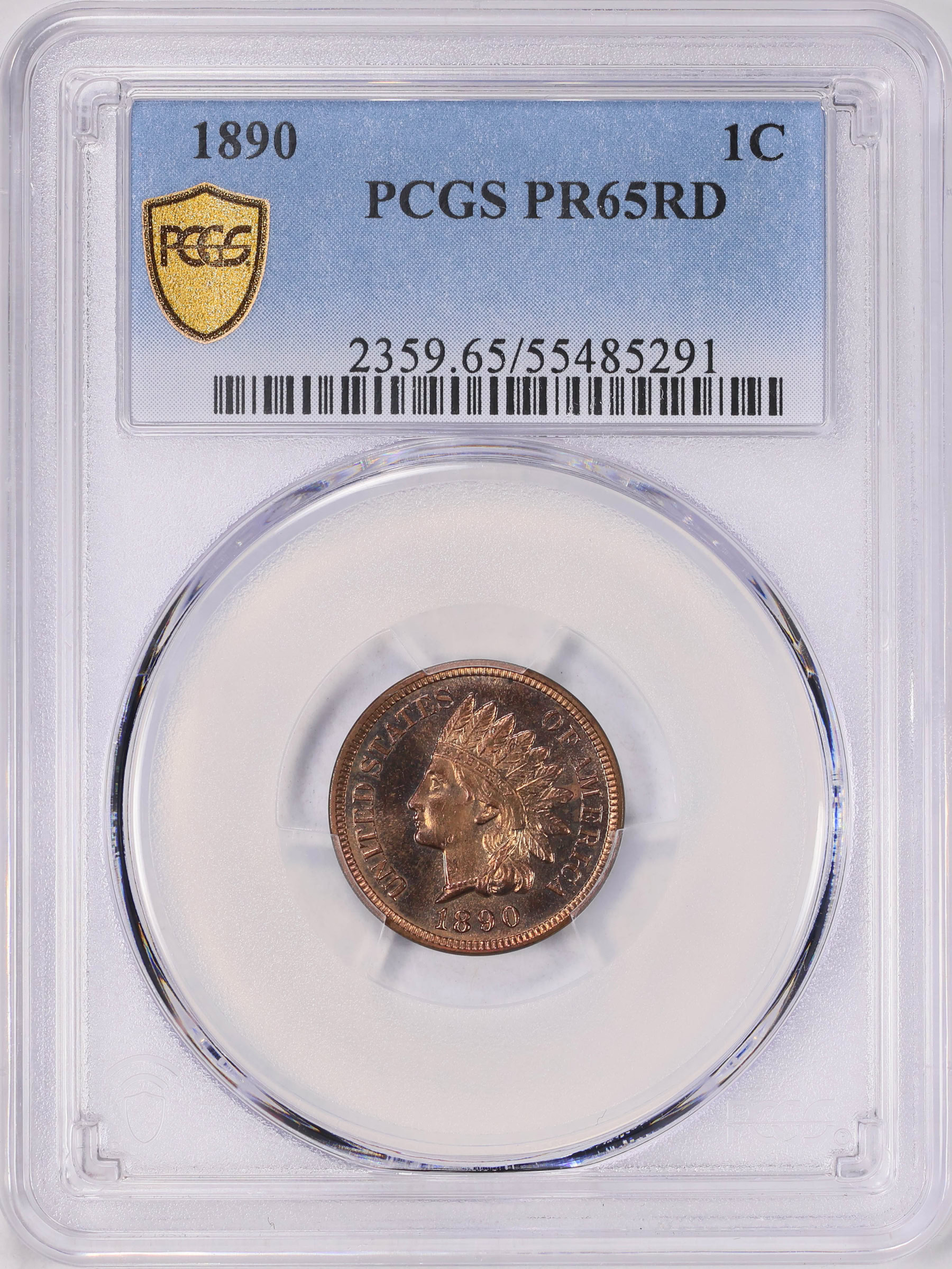1890 Indian Cent PCGS Proof-65 RD (Item 1817798) | GreatCollections Coin Auctions