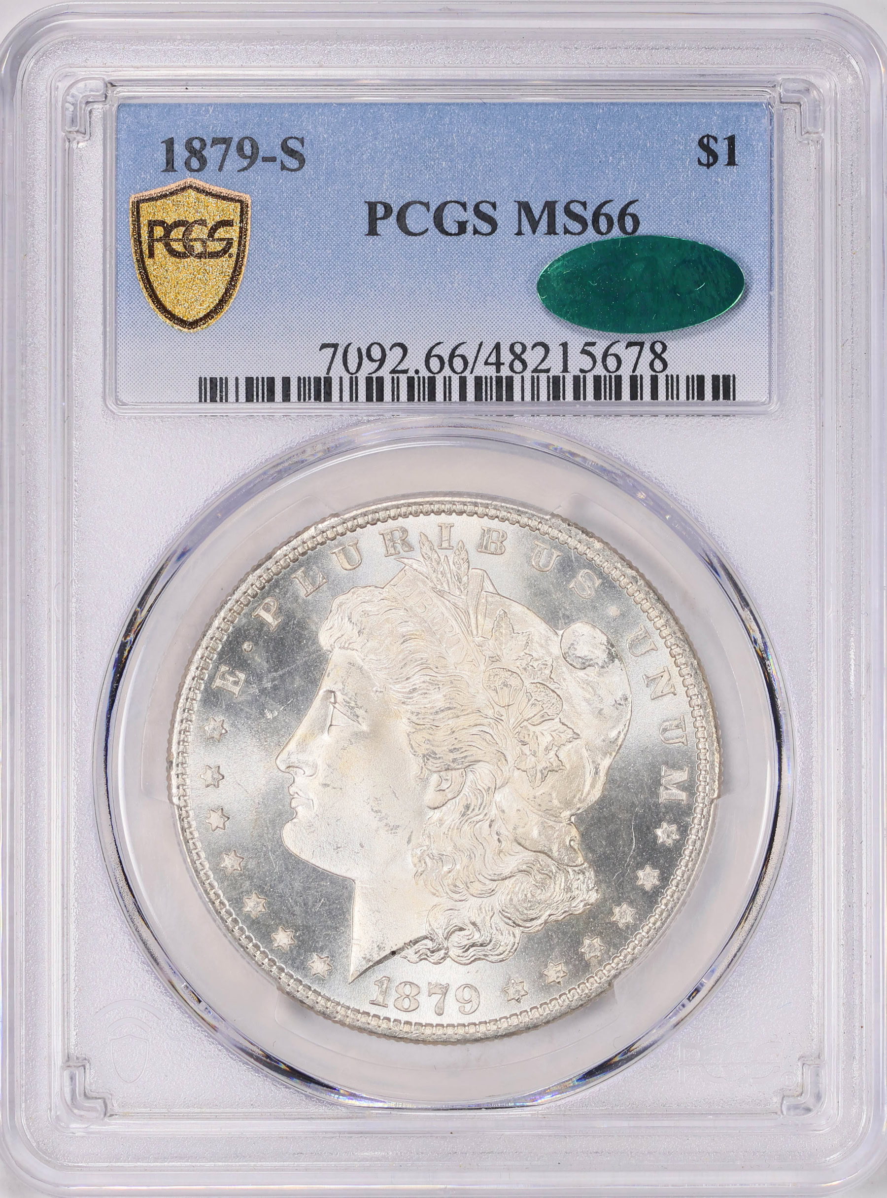 1879-S Morgan Silver Dollar PCGS MS-66 (CAC Green) (Item 1817802) | GreatCollections Coin Auctions