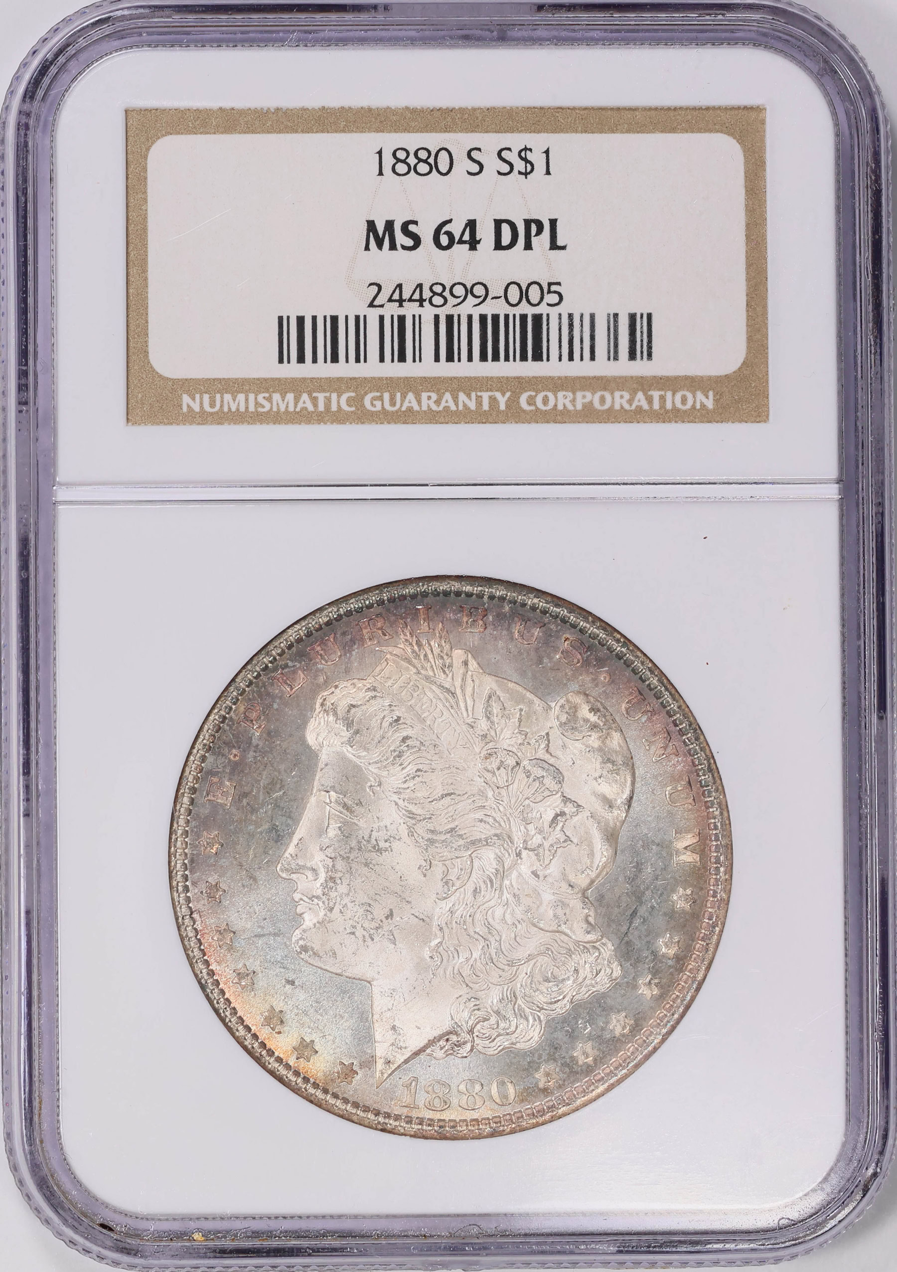 1880-S Morgan Silver Dollar NGC MS-64 DMPL (Toned) (Item 1817882) | GreatCollections Coin Auctions