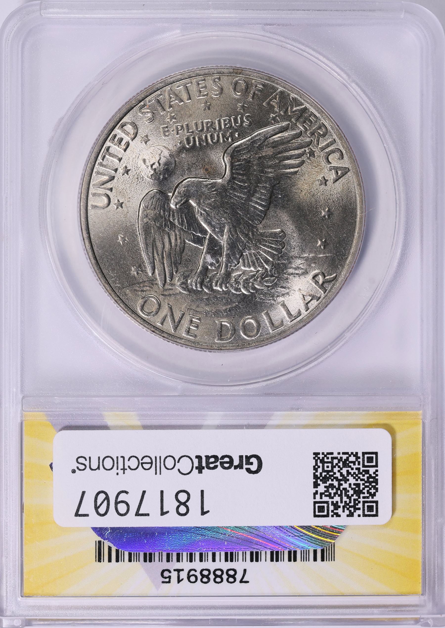 1971-D Eisenhower Dollar Friendly Eagle FS-901 RDV-006 ANACS MS-64 ...