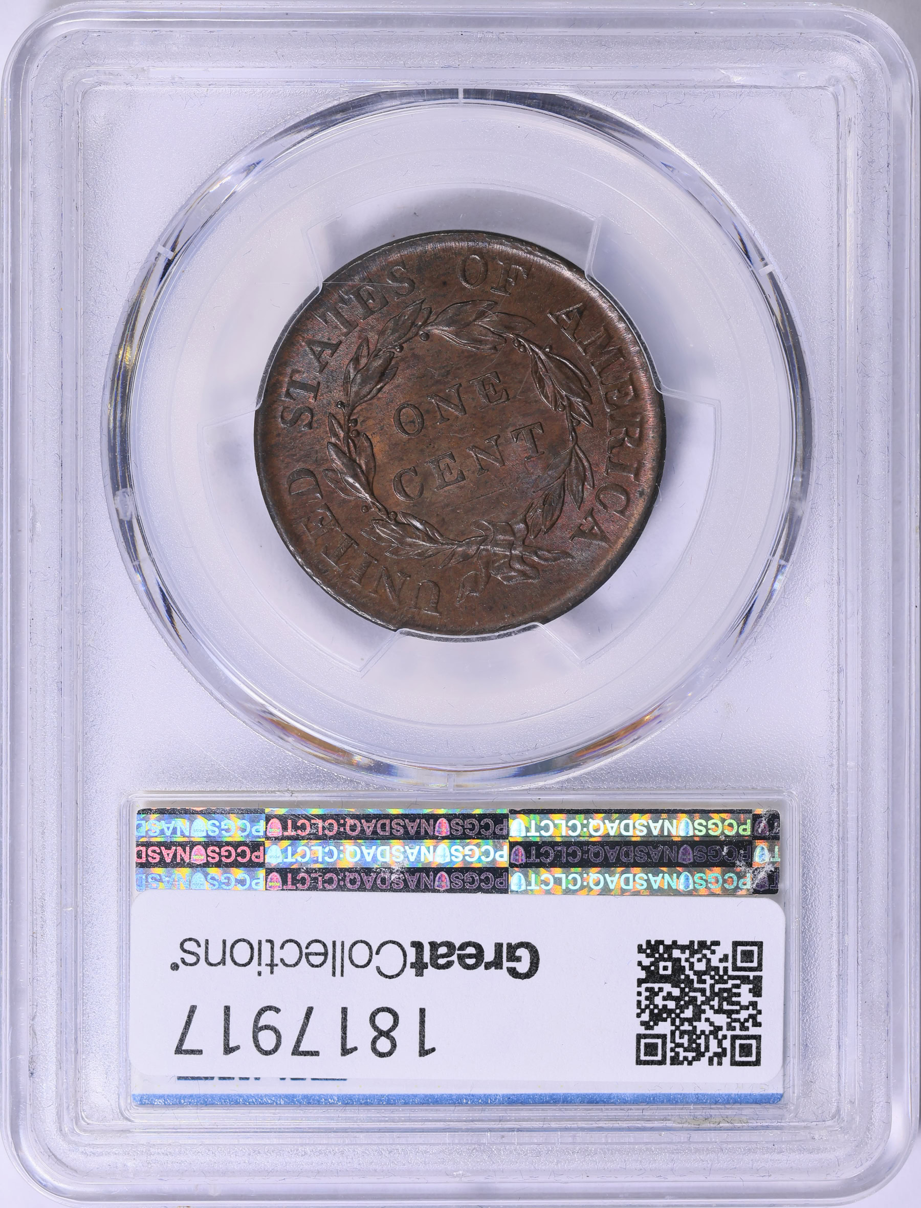1818 Matron Cent PCGS MS-64 BN (CAC Green) (Item 1817917) | GreatCollections Coin Auctions