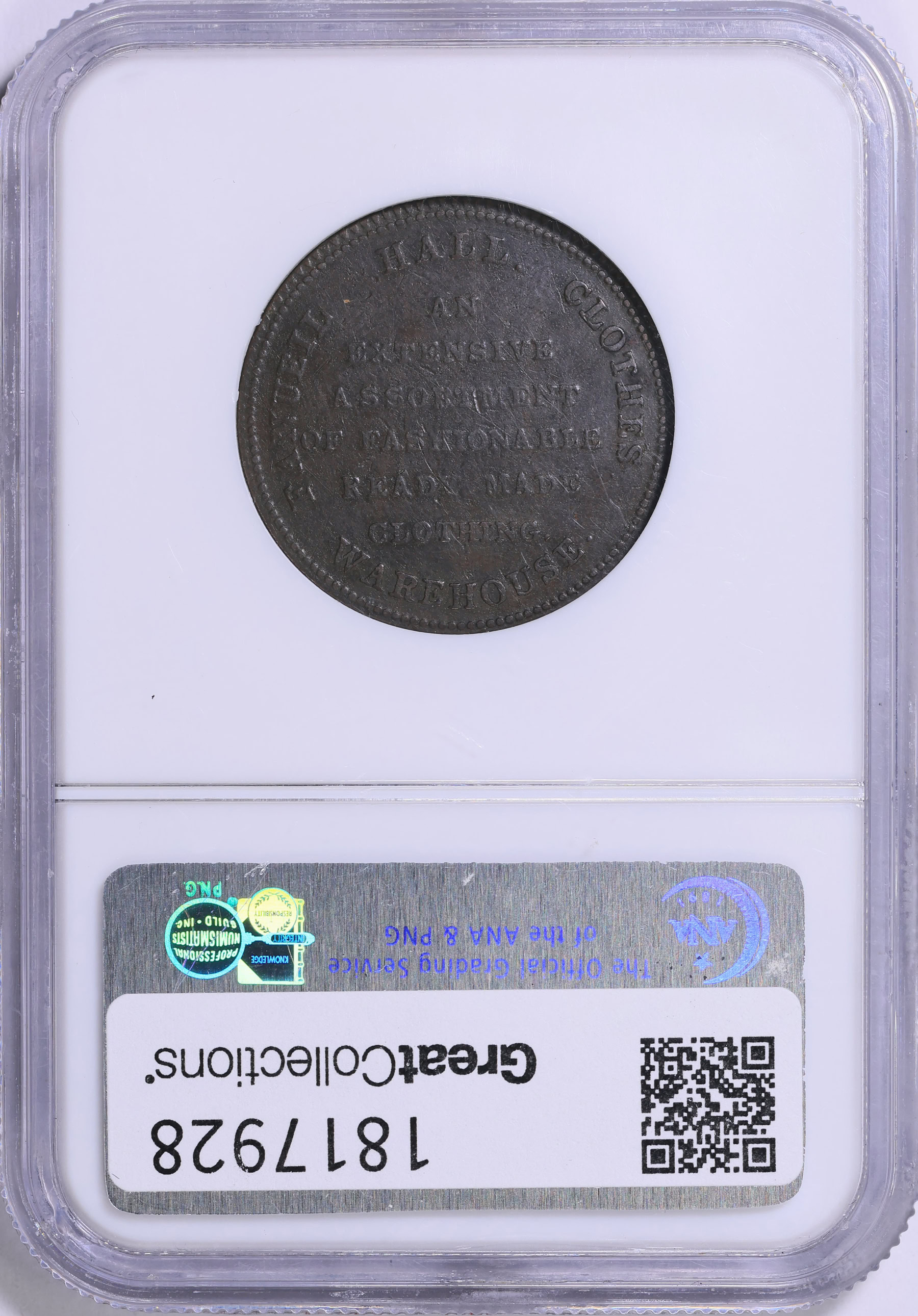 ND (1830-44) Wm. H. Hamilton Hard Times Token HT-164 NGC XF-40 BN (Item ...