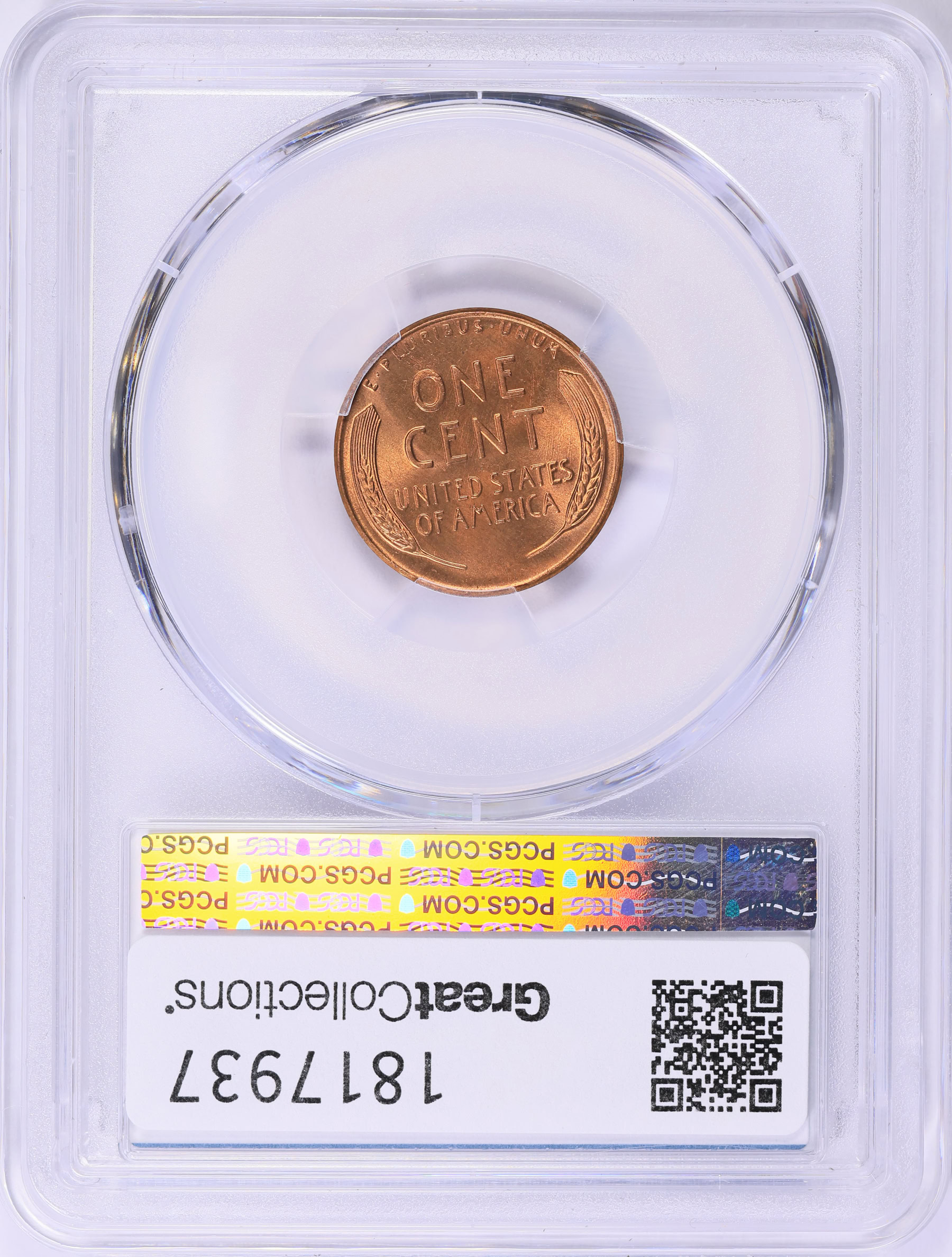 1958 Lincoln Cent PCGS MS-67 RD (Item 1817937) | GreatCollections Coin Auctions