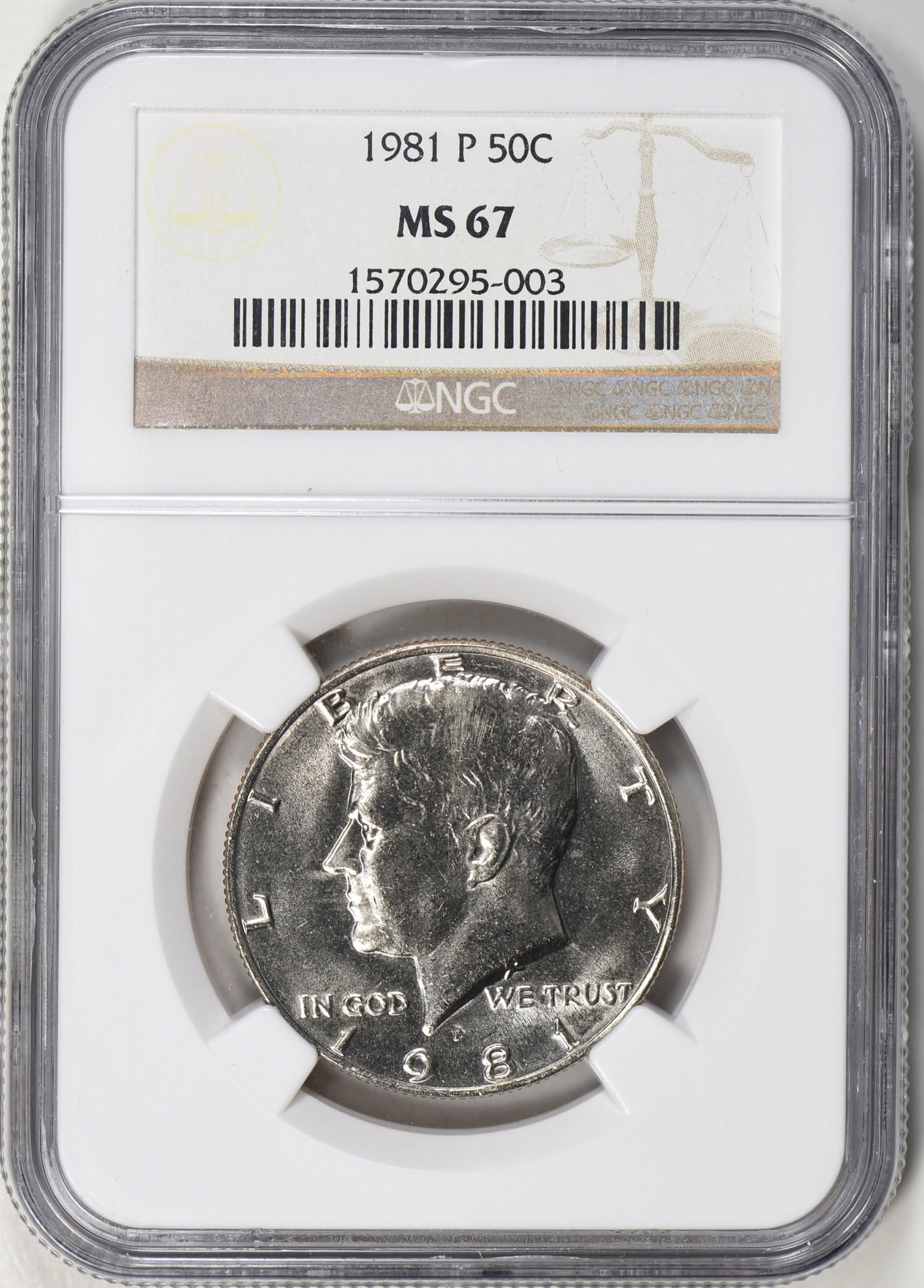1981-P Kennedy Half Dollar NGC MS-67 (Item 1817965) | GreatCollections Coin Auctions