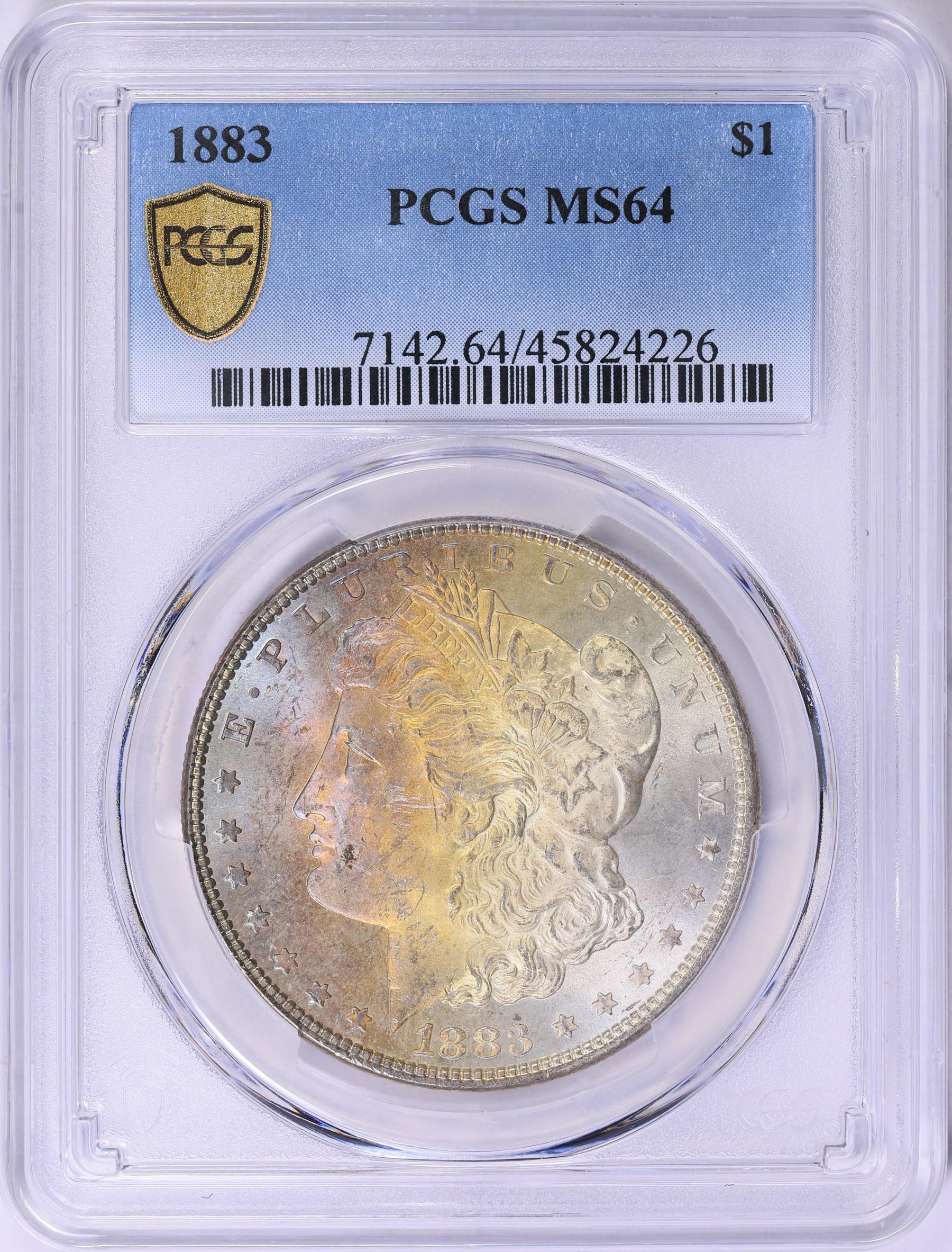 1883 Morgan Silver Dollar PCGS MS-64 (Toned) (Item 1818057) | GreatCollections Coin Auctions