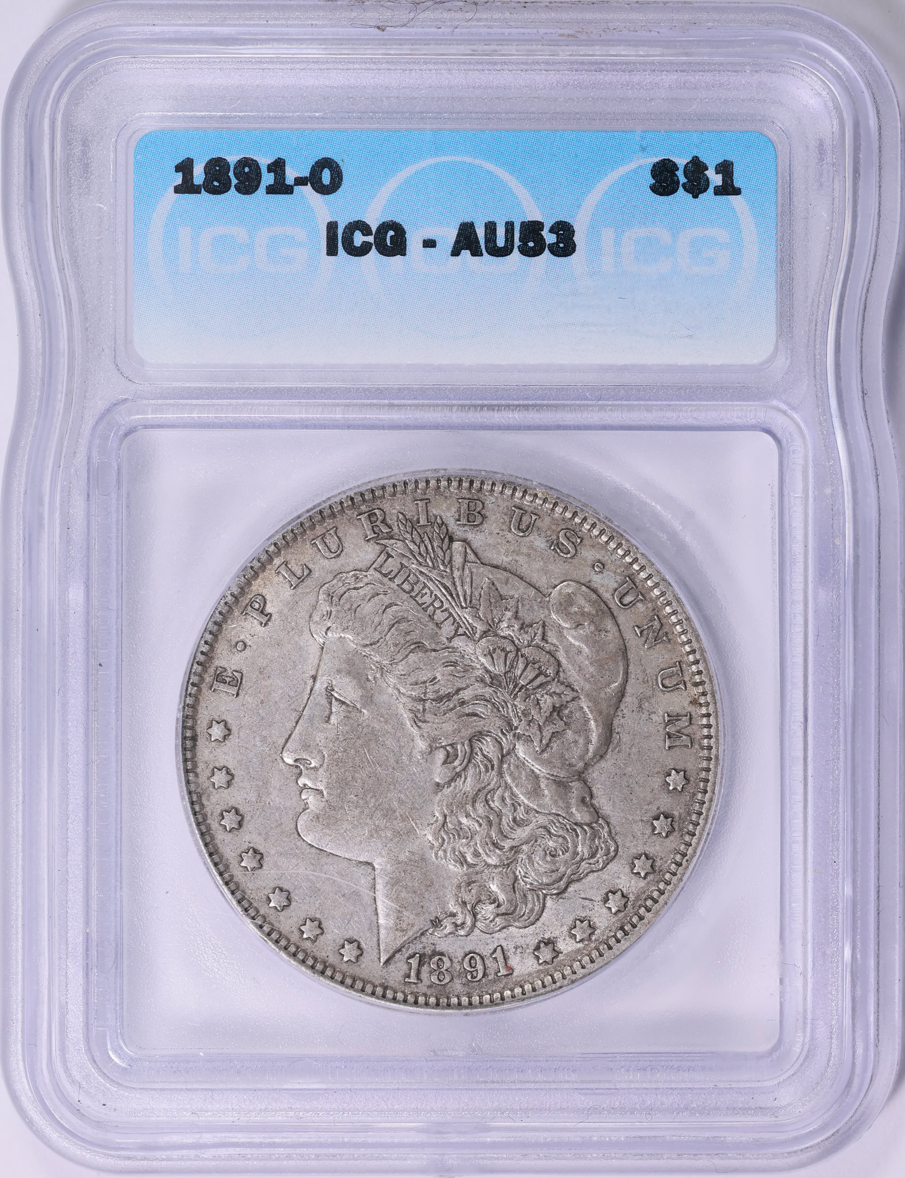 1891-O Morgan Silver Dollar ICG AU-53 (Item 1818092) | GreatCollections Coin Auctions