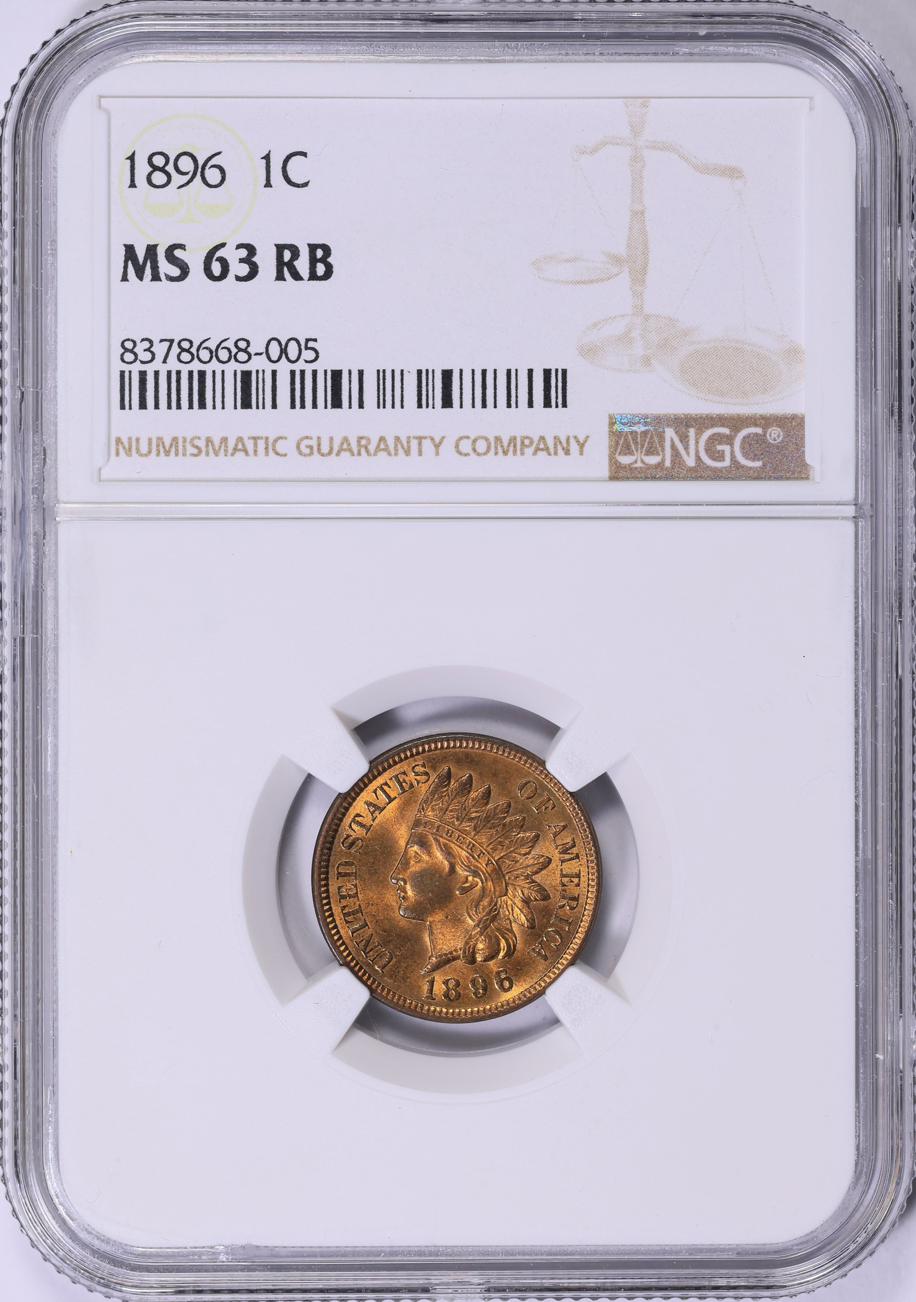 1896 Indian Cent NGC MS-63 RB (Item 1818154) | GreatCollections Coin Auctions