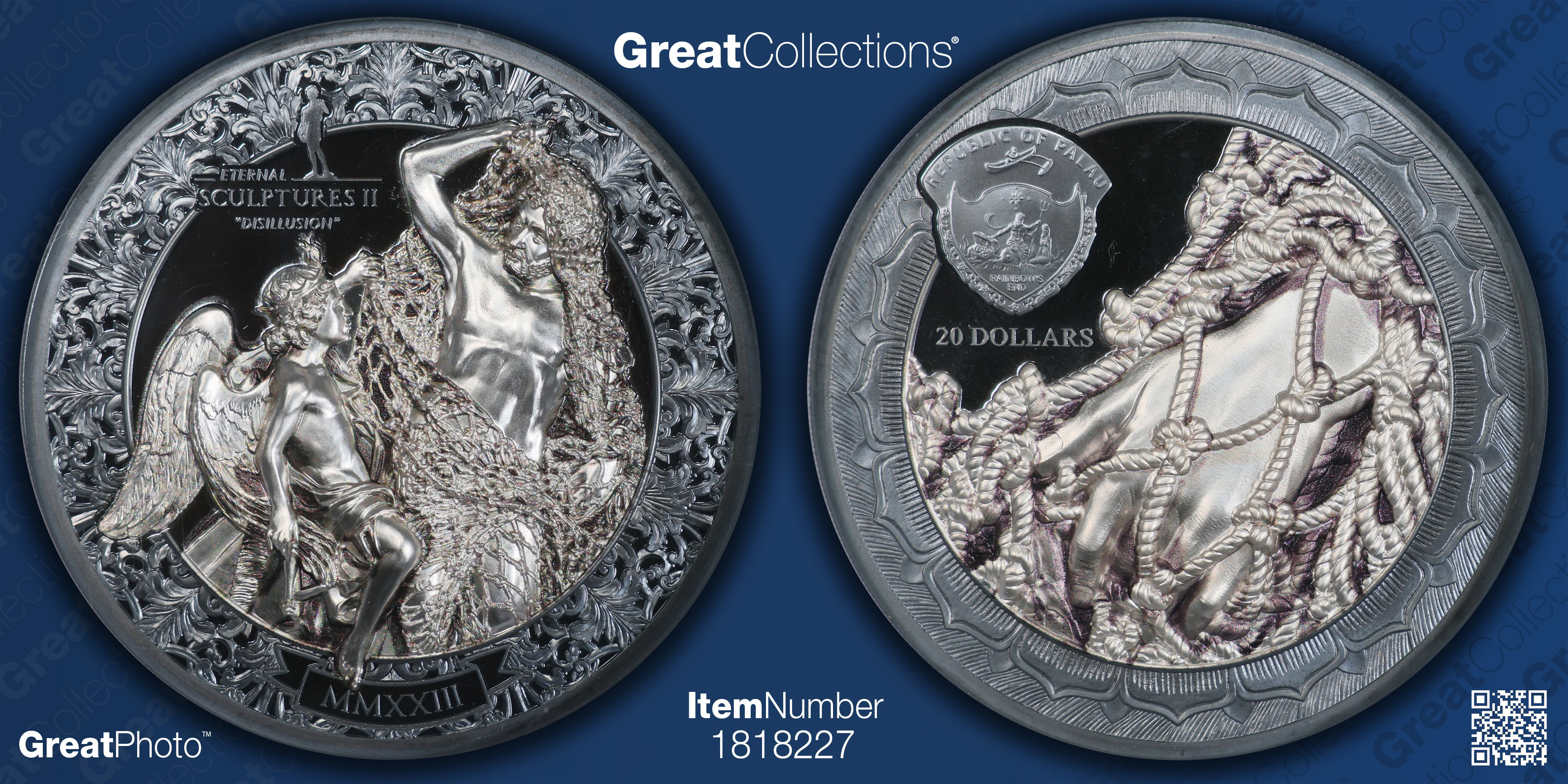 Palau 2023 Silver $20 Eternal Sculptures II - Disillusion NGC Proof-70 ...