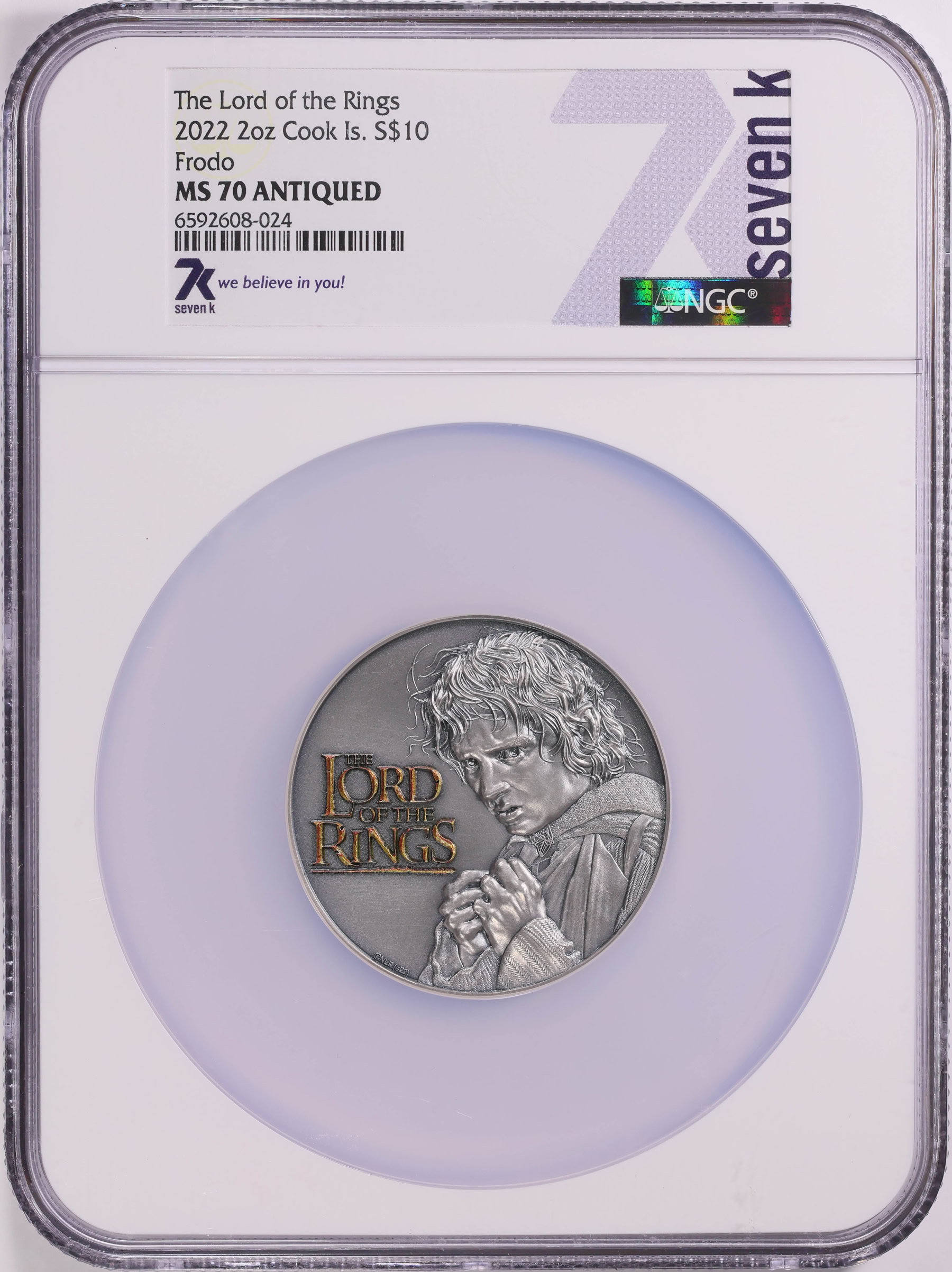 Cook Islands 2022 Silver $10 Frodo Baggins - Lord of the Rings Antiqued ...