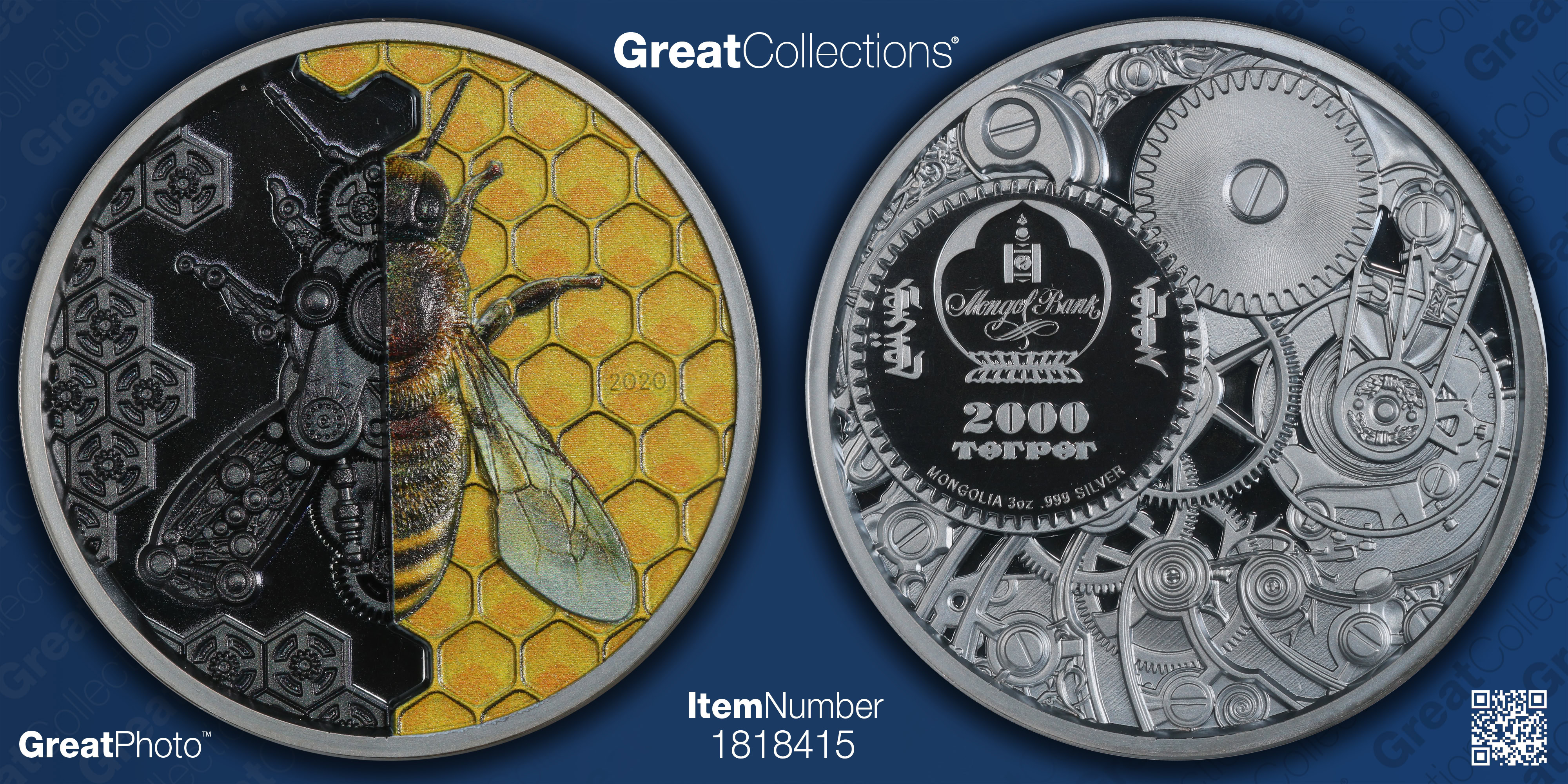 Mongolia 2020 Colorized Silver 2,000 Tugrik Clockwork Evolution ...