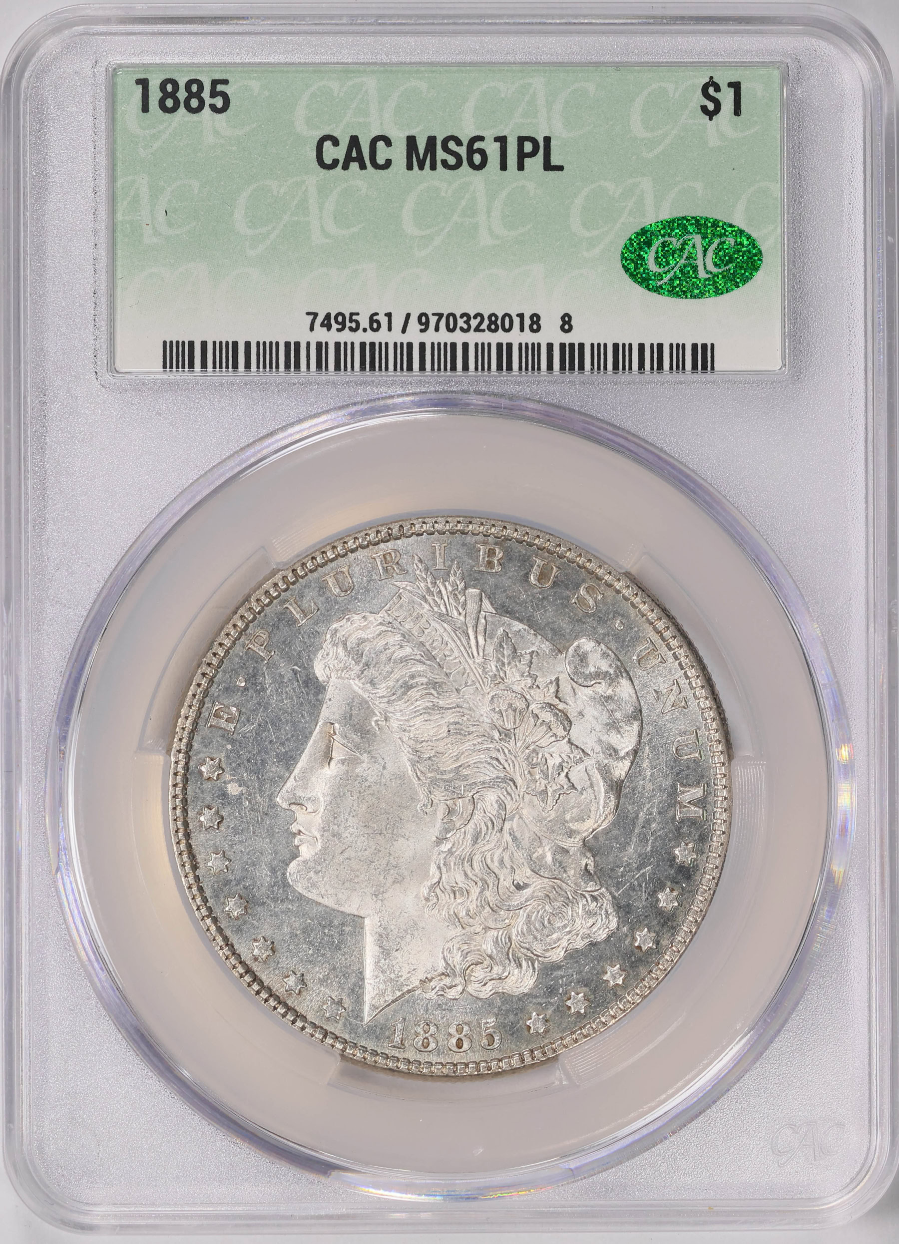 1885 Morgan Silver Dollar CACG MS-61 PL (Item 1818482) | GreatCollections Coin Auctions