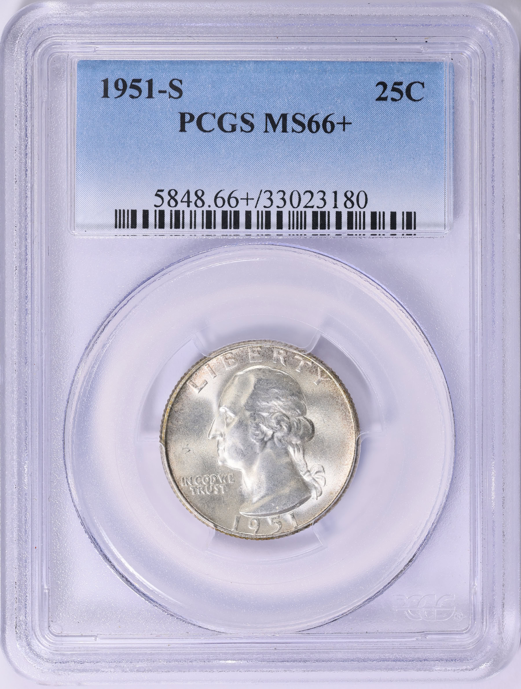 1951-S Washington Quarter PCGS MS-66+ (Item 1818567) | GreatCollections Coin Auctions