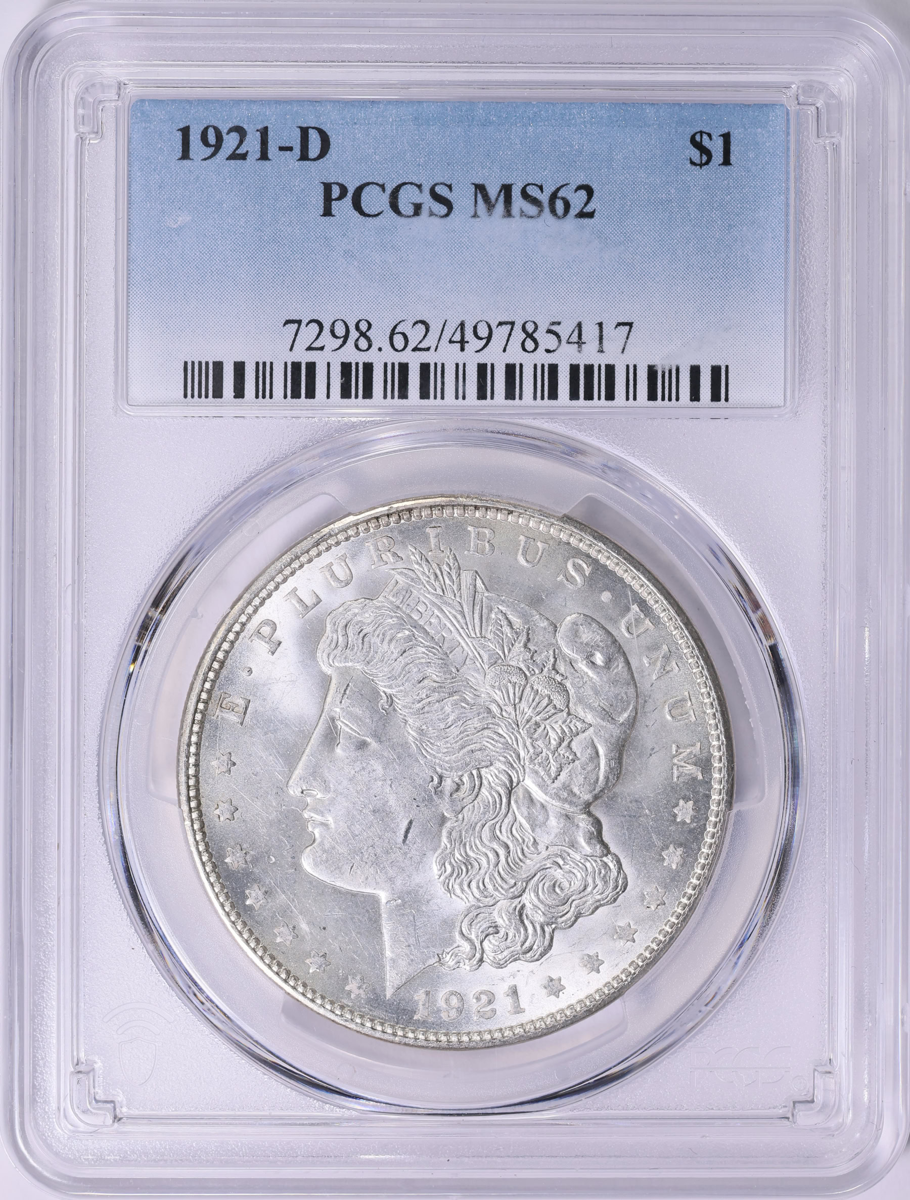 1921-D Morgan Silver Dollar PCGS MS-62 (Item 1818574) | GreatCollections Coin Auctions