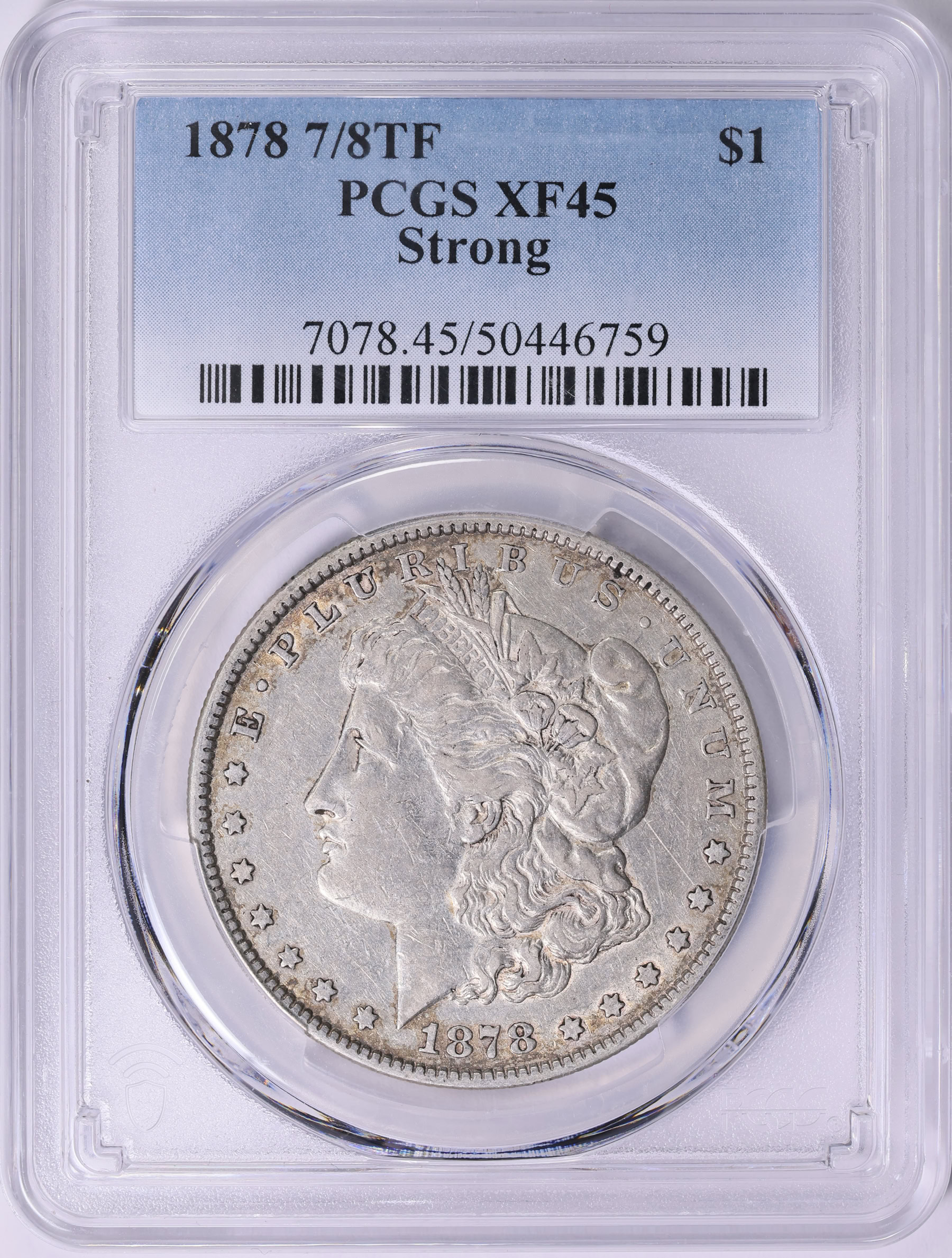 1878 Morgan Silver Dollar 7/8 Tailfeathers, Strong PCGS XF-45 (Item 1818575) | GreatCollections ...