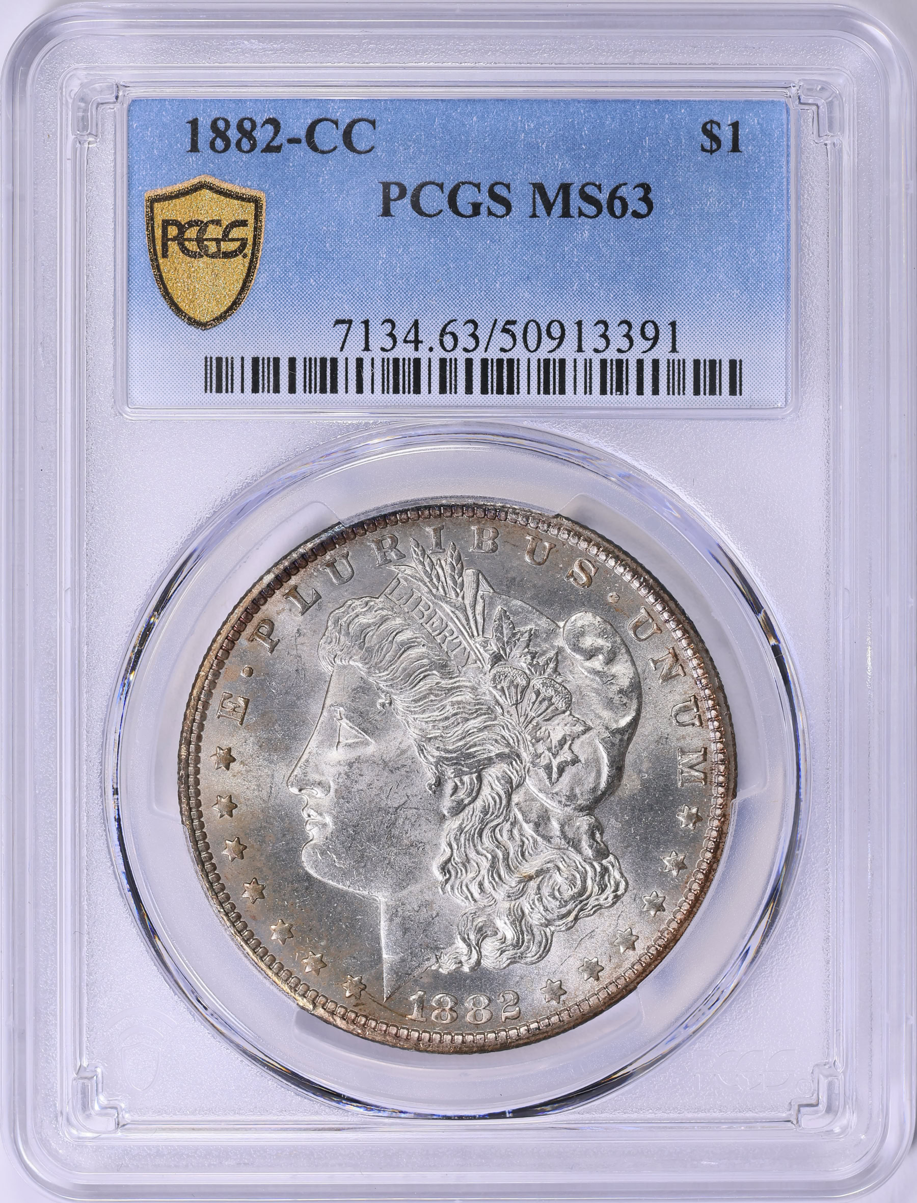 1882-CC Morgan Silver Dollar PCGS MS-63 (Item 1818576) | GreatCollections Coin Auctions