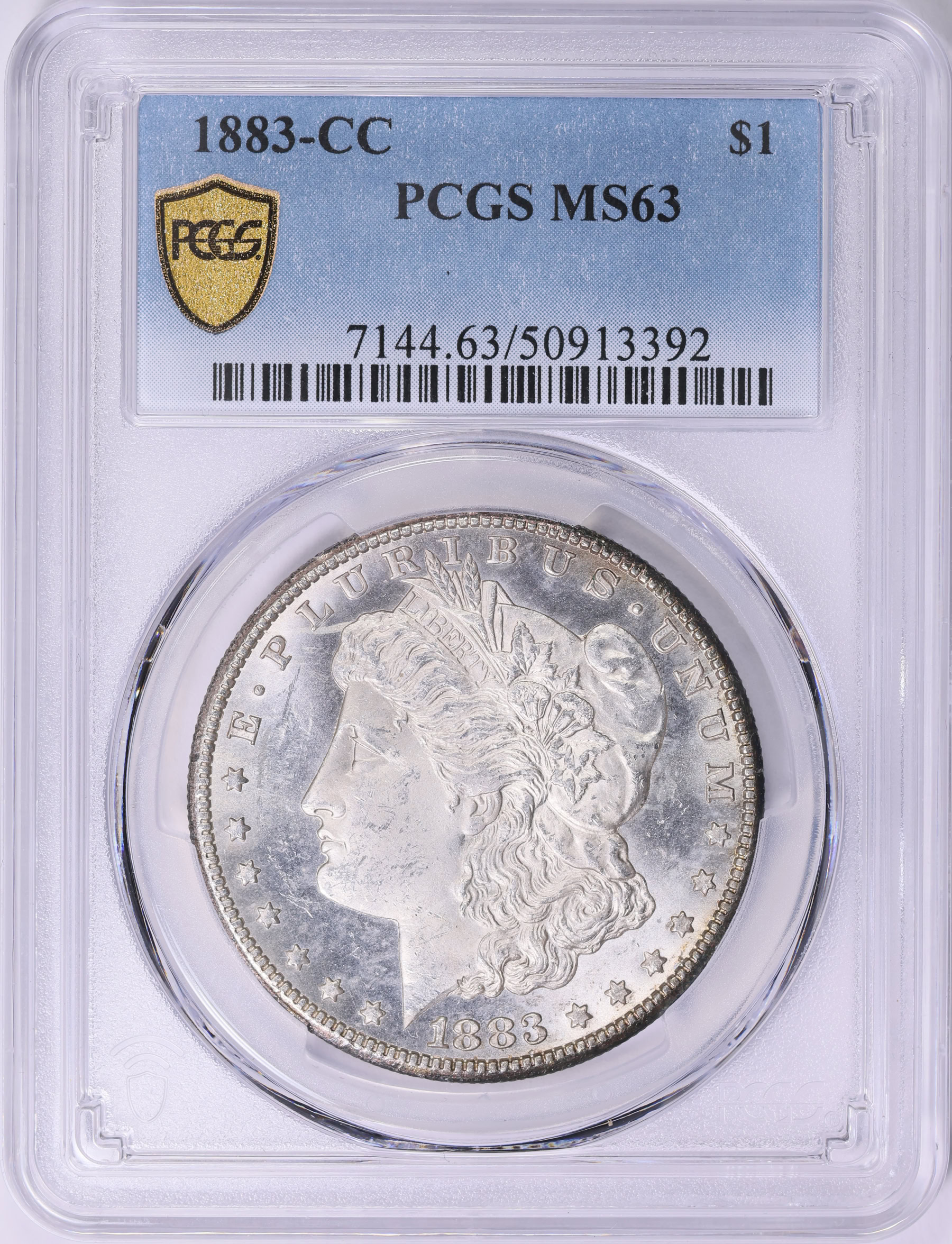 1883-CC Morgan Silver Dollar PCGS MS-63 (Item 1818579) | GreatCollections Coin Auctions