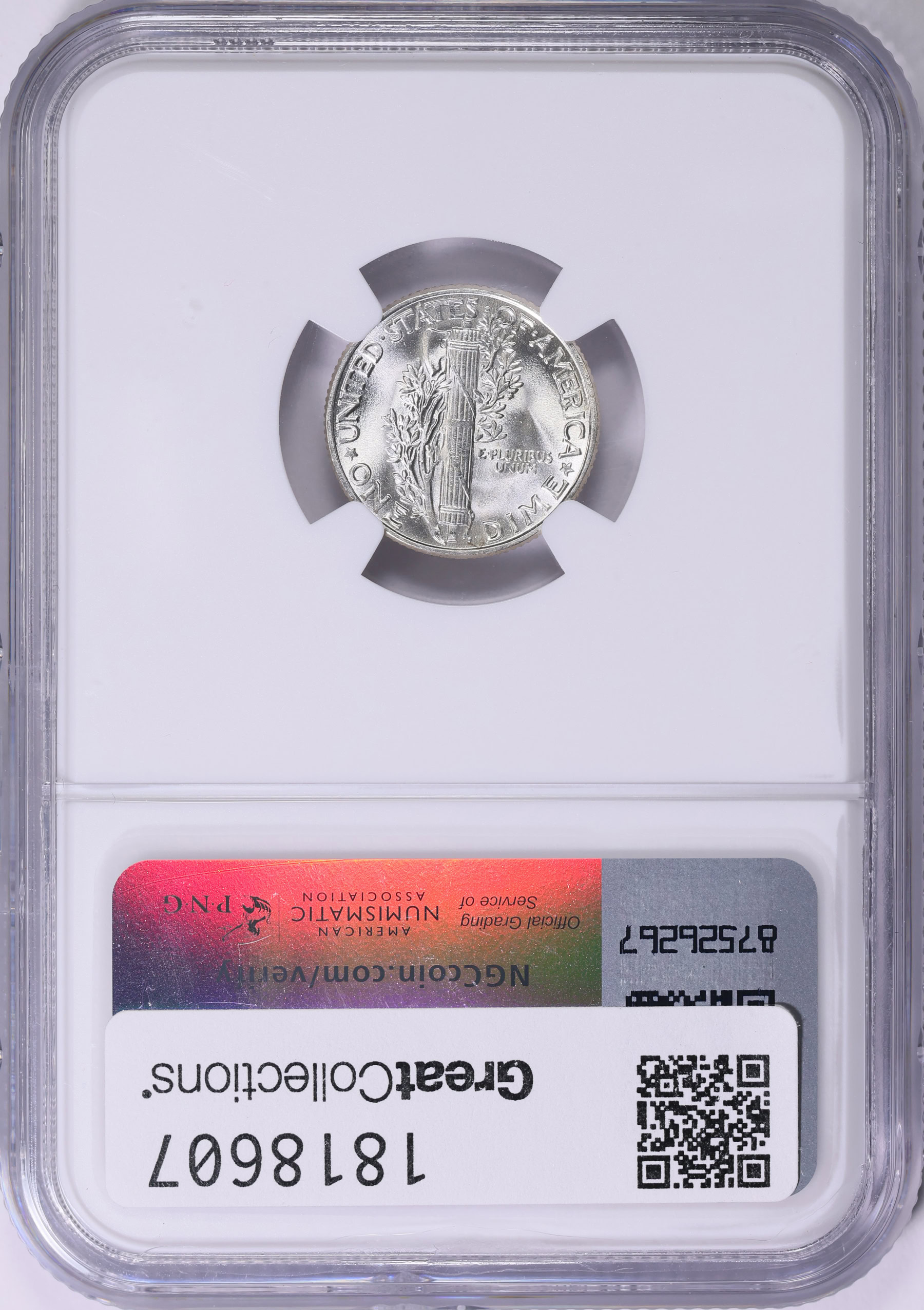1945 Mercury Dime NGC MS-67 (Item 1818607) | GreatCollections Coin Auctions
