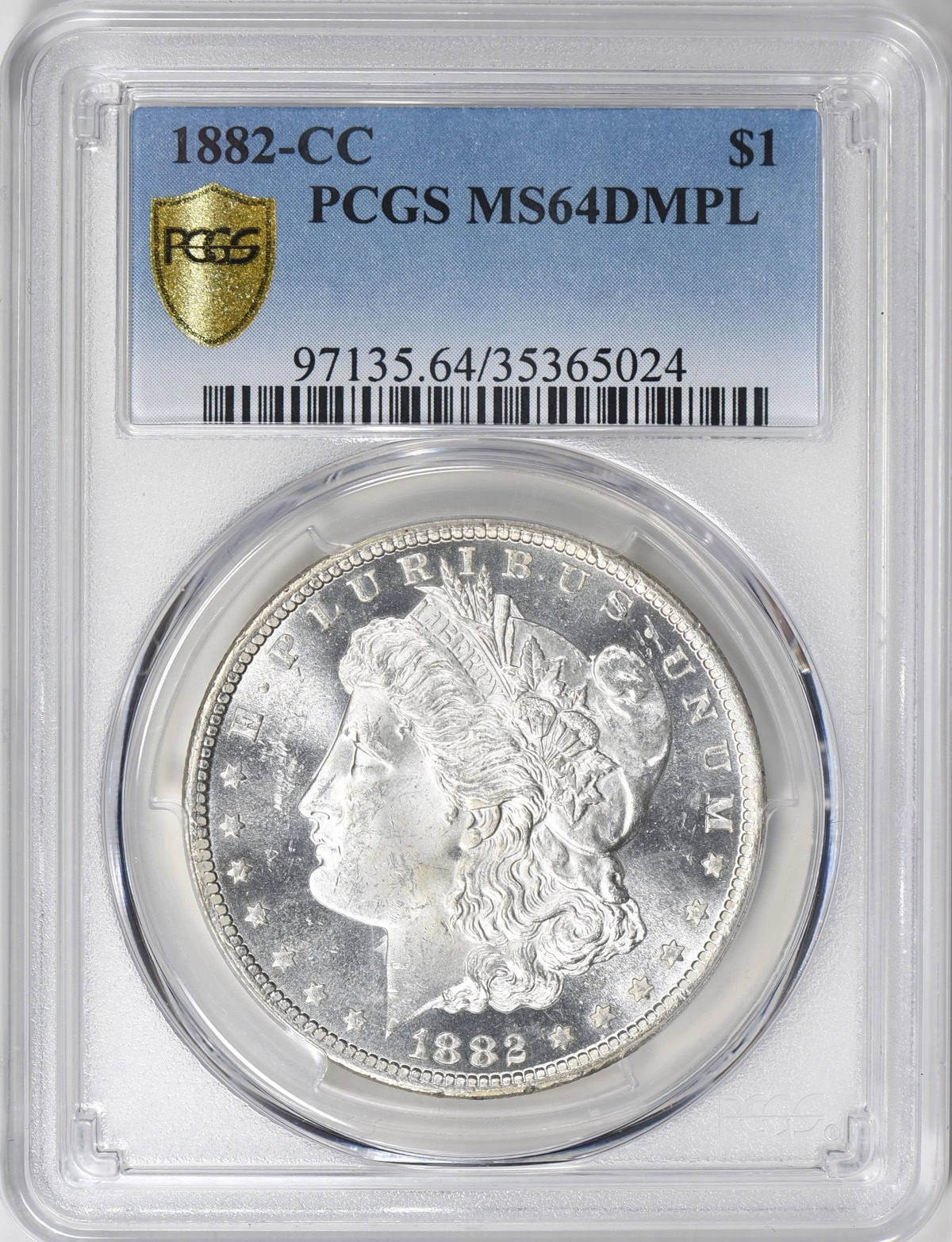 1882-CC Morgan Silver Dollar PCGS MS-64 DMPL (Item 1818620) | GreatCollections Coin Auctions