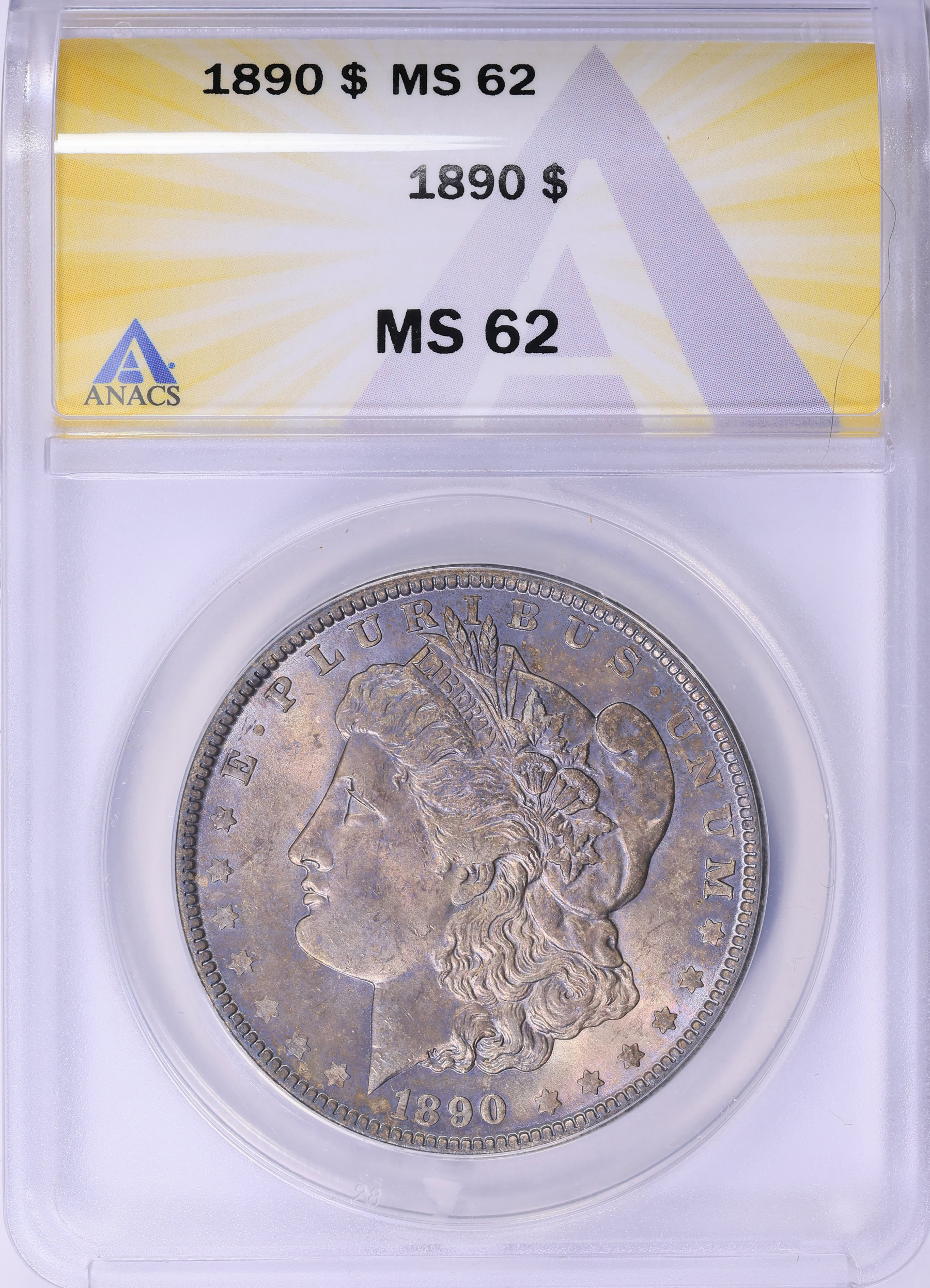 1890 Morgan Silver Dollar ANACS MS-62 (Toned) (Item 1818647 ...