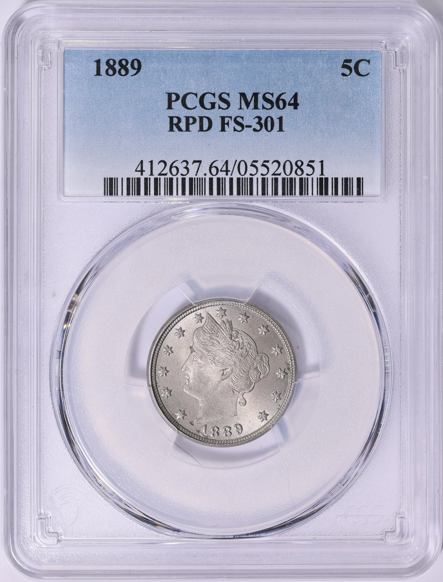1889 Liberty Nickel Repunched Date FS-301 PCGS MS-64 (Item 1818766 ...