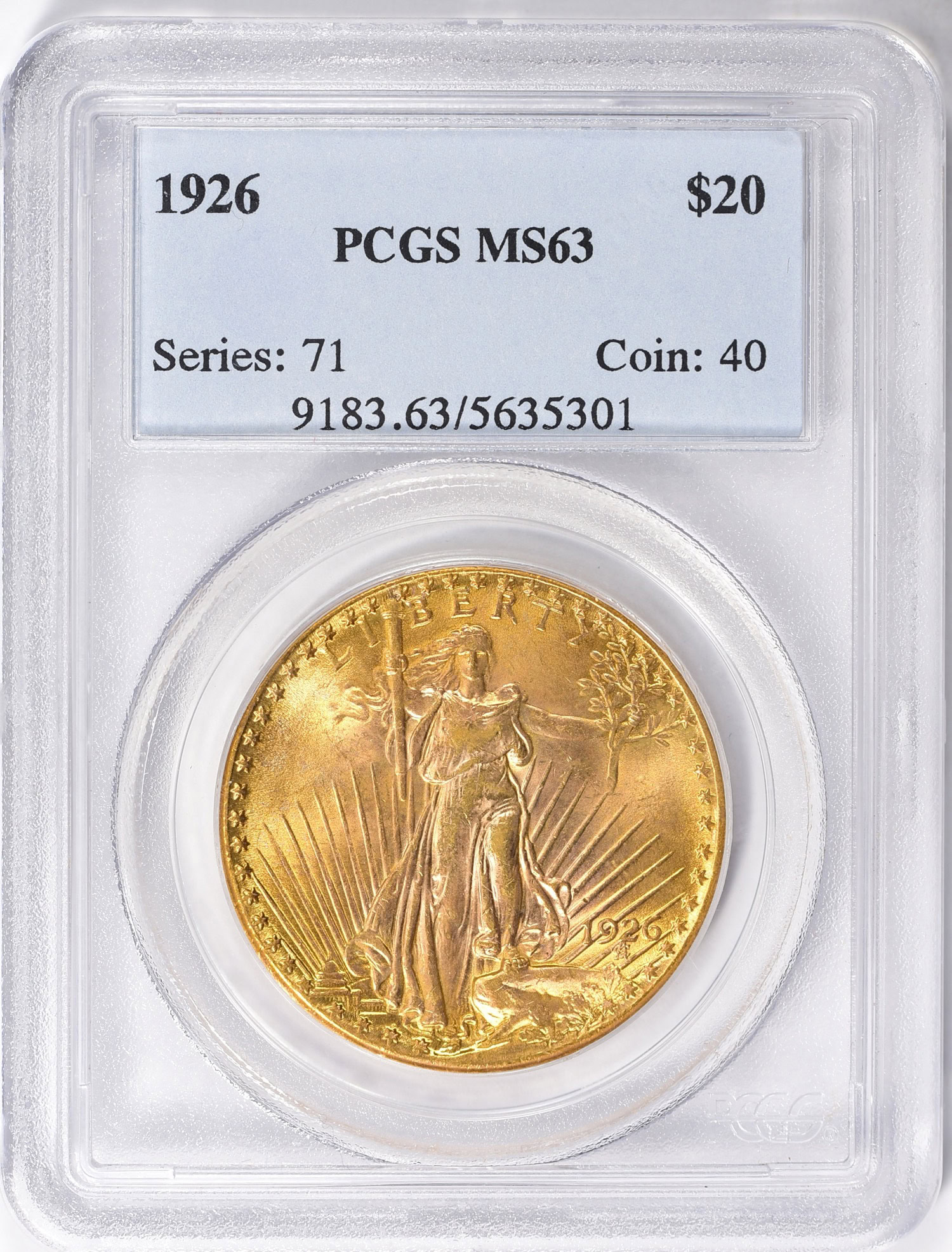 1926 Saint-Gaudens Gold Double Eagle PCGS MS-63 (Item 1818767) | GreatCollections Coin Auctions