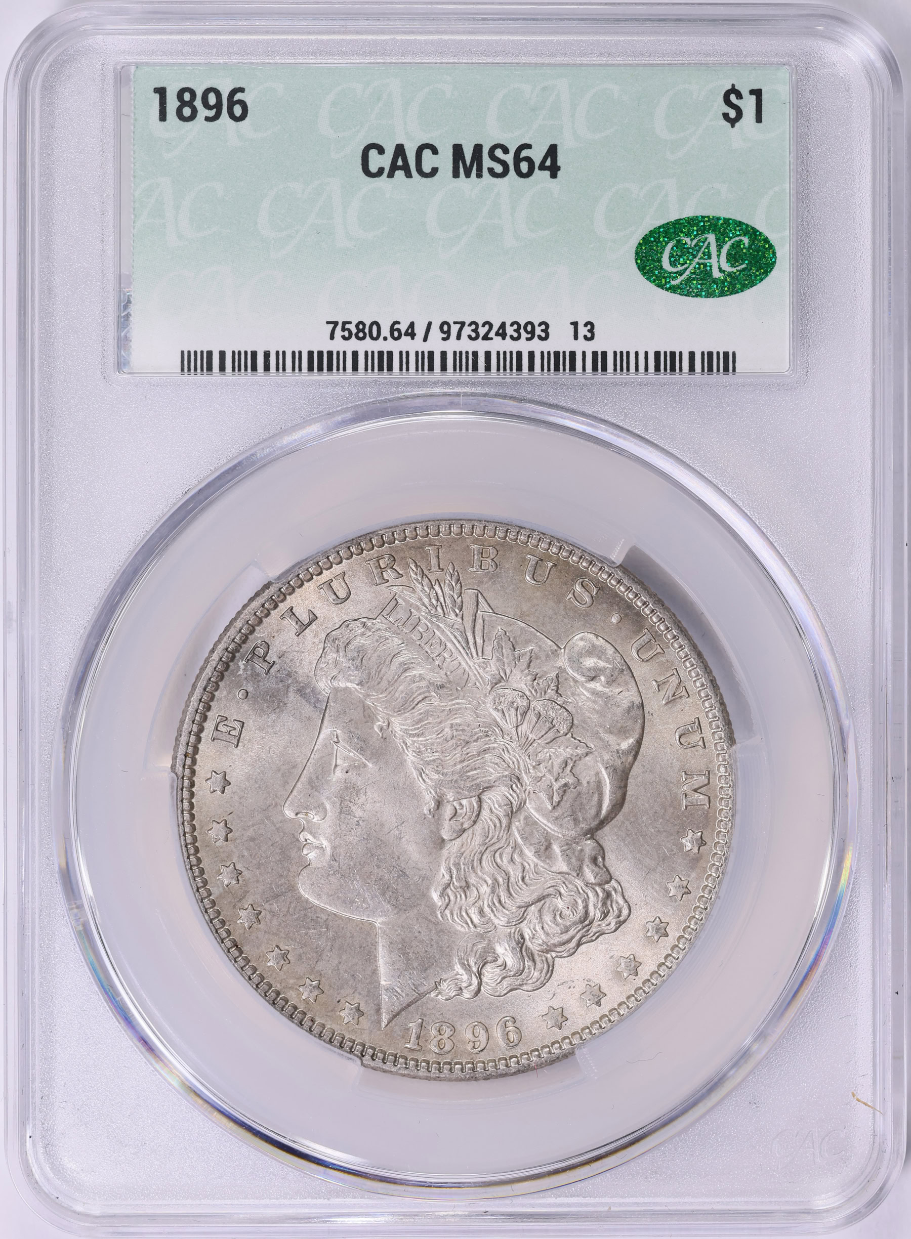 1896 Morgan Silver Dollar CACG MS-64 (Item 1818804) | GreatCollections ...