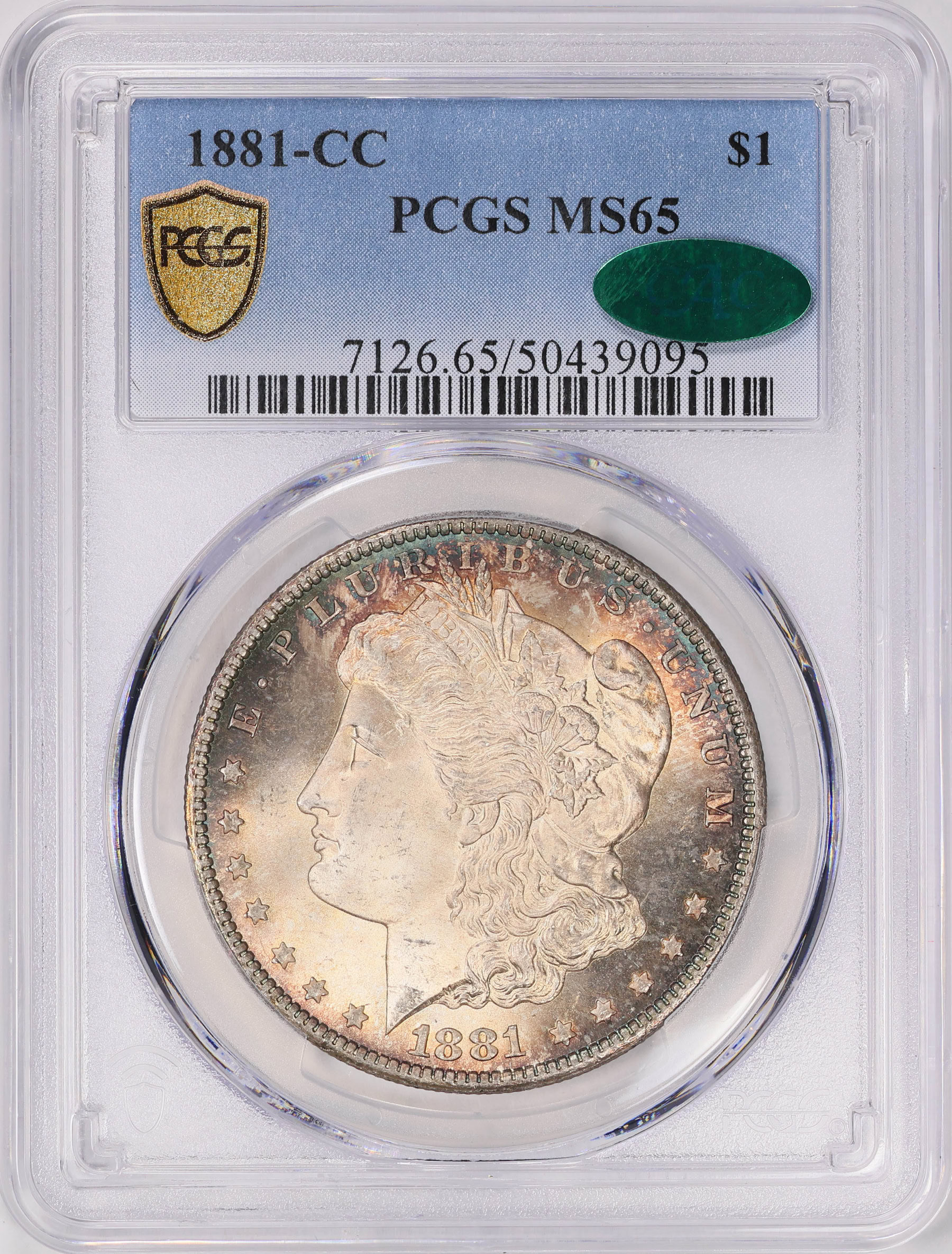 1881-CC Morgan Silver Dollar PCGS MS-65 (CAC Green) (Toned) (Item 1818883) | GreatCollections ...