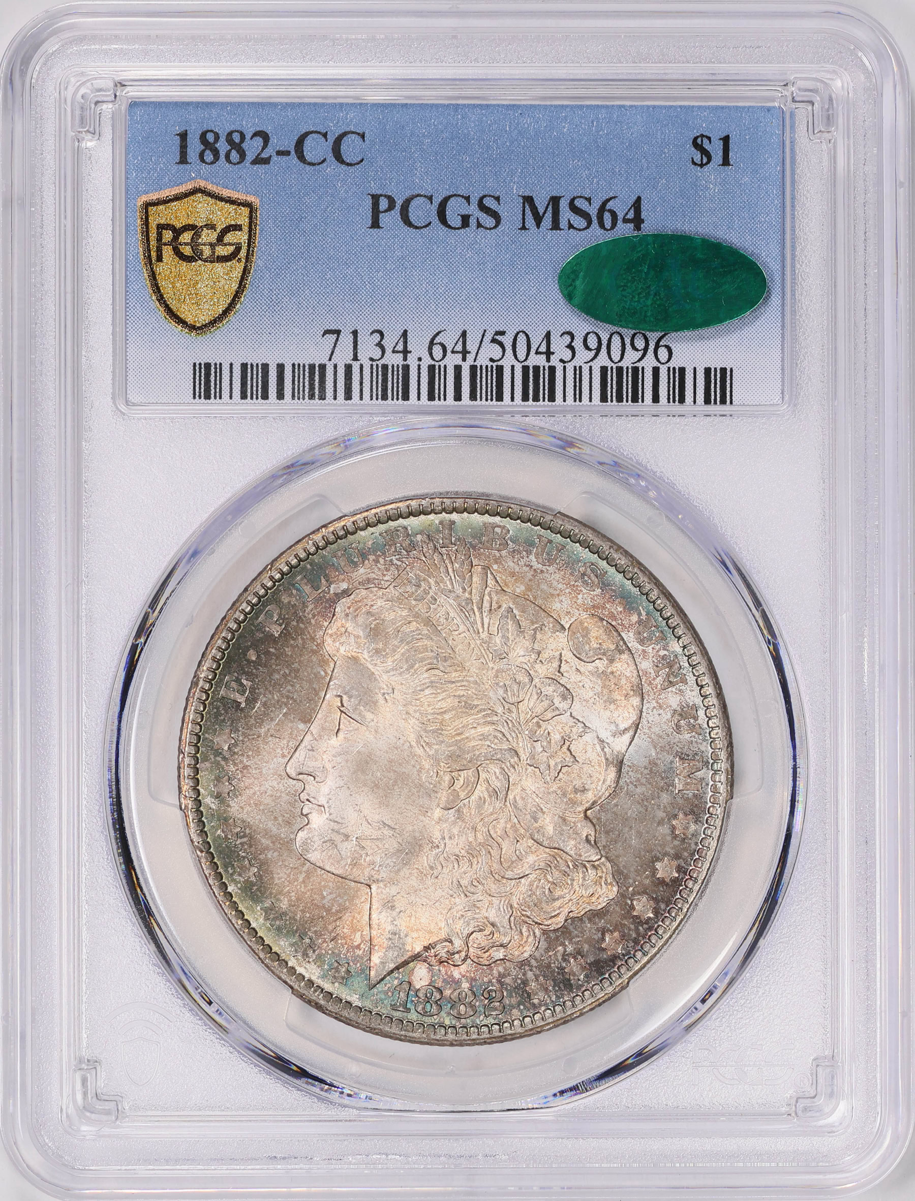 1882-CC Morgan Silver Dollar PCGS MS-64 (CAC Green) (Toned) (Item 1818892) | GreatCollections ...