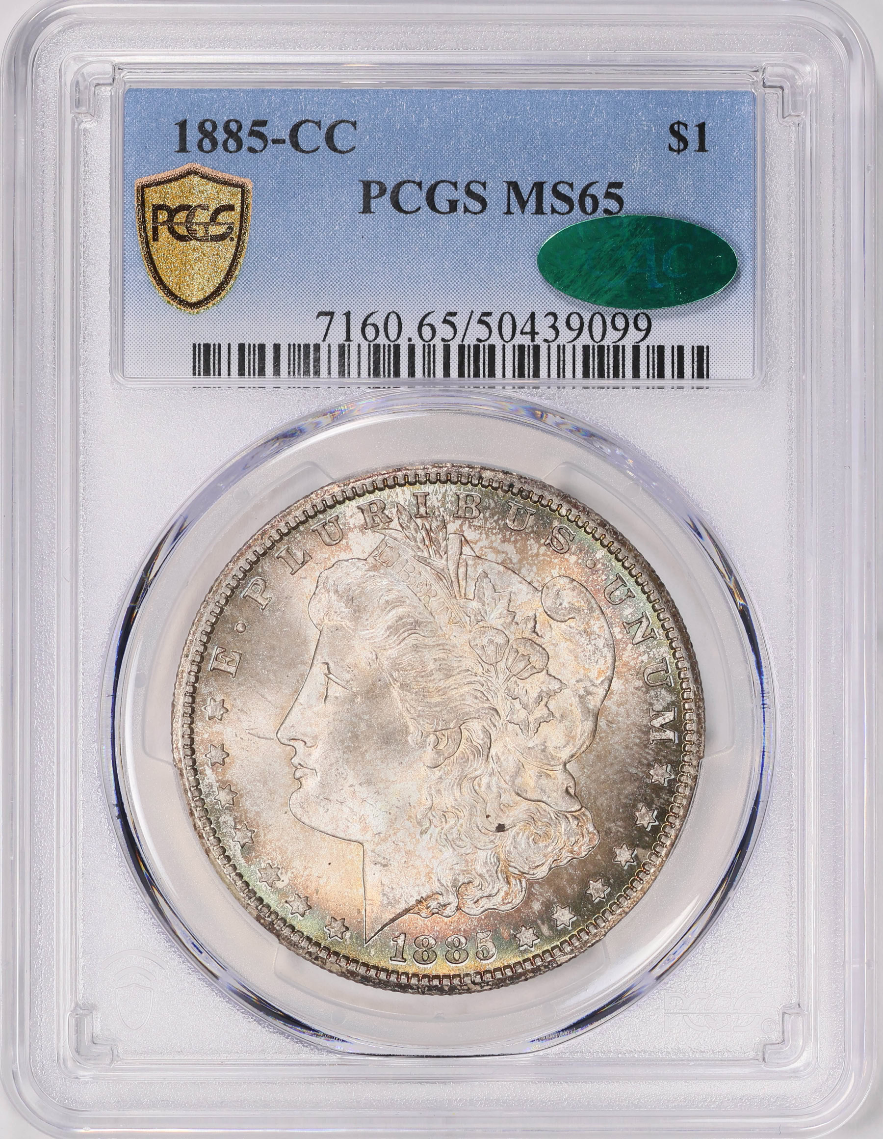 1885-CC Morgan Silver Dollar PCGS MS-65 (CAC Green) (Toned) (Item 1818894) | GreatCollections ...