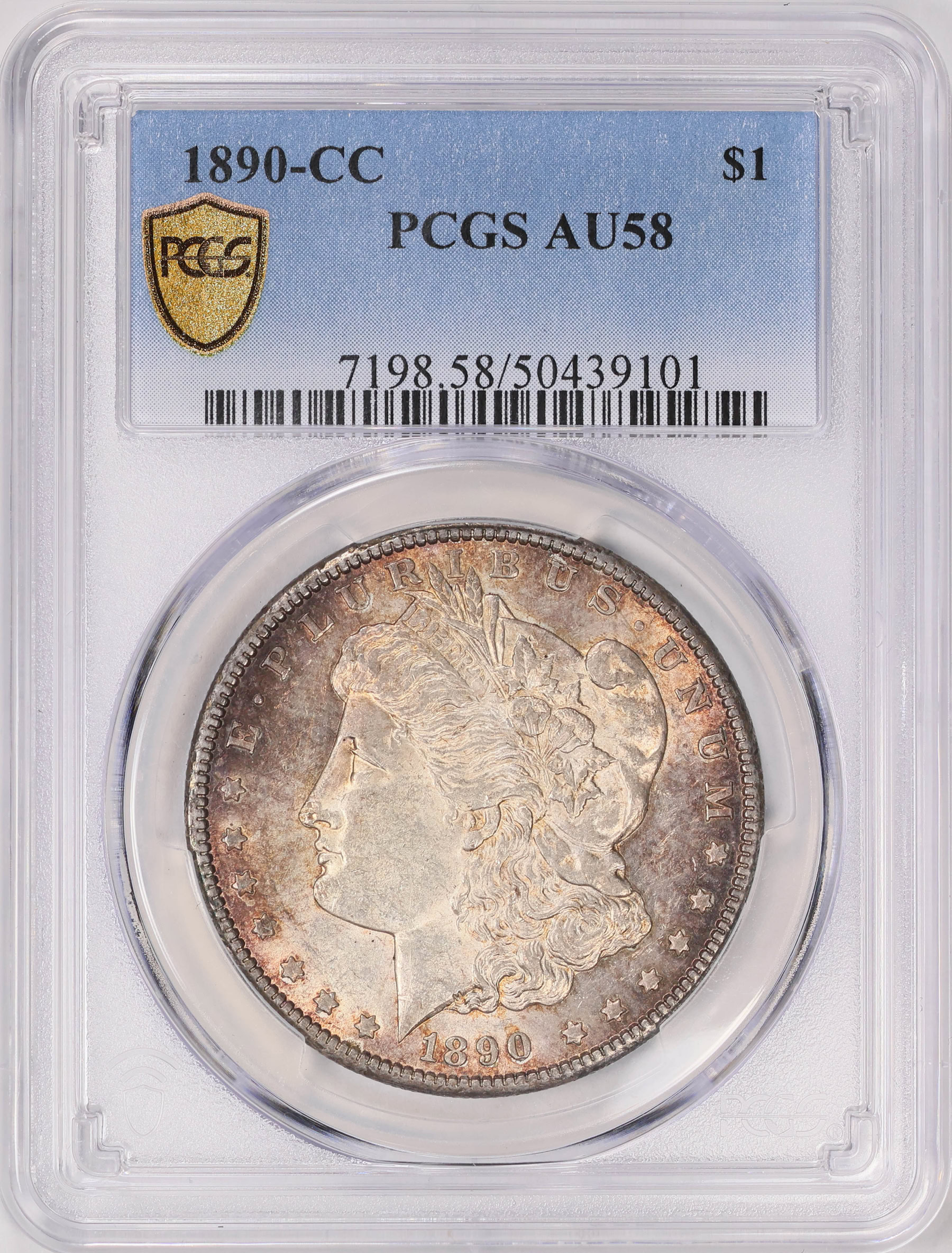 1890-CC Morgan Silver Dollar PCGS AU-58 (Toned) (Item 1818895) | GreatCollections Coin Auctions